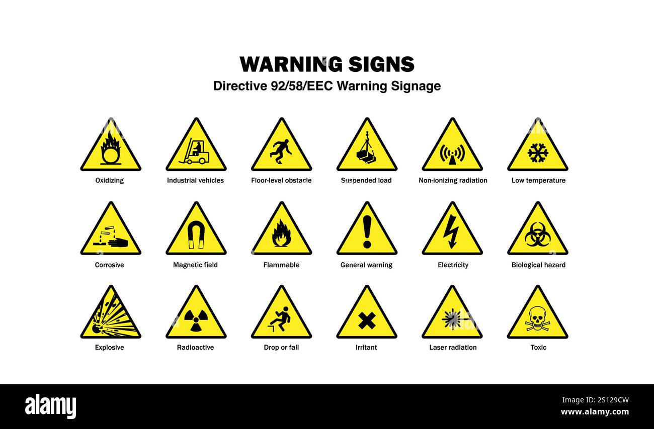 EEC hazard warning signs for safety purposes Stock Vector Image & Art ...