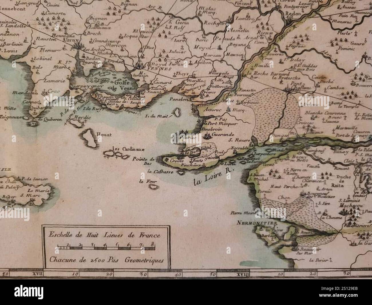 Extrait carte Bretagne de Pierre Duval (1683 Stock Photo - Alamy