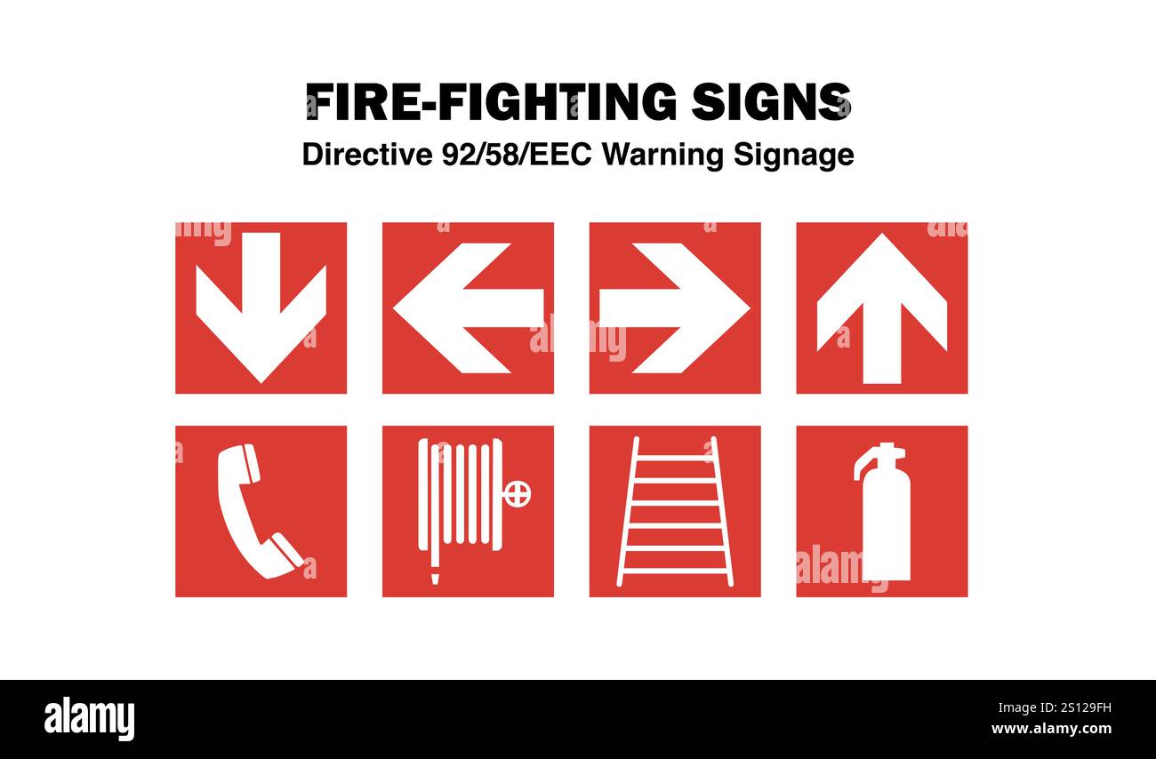 EEC fire-fighting safety signs and symbols Stock Vector Image & Art - Alamy
