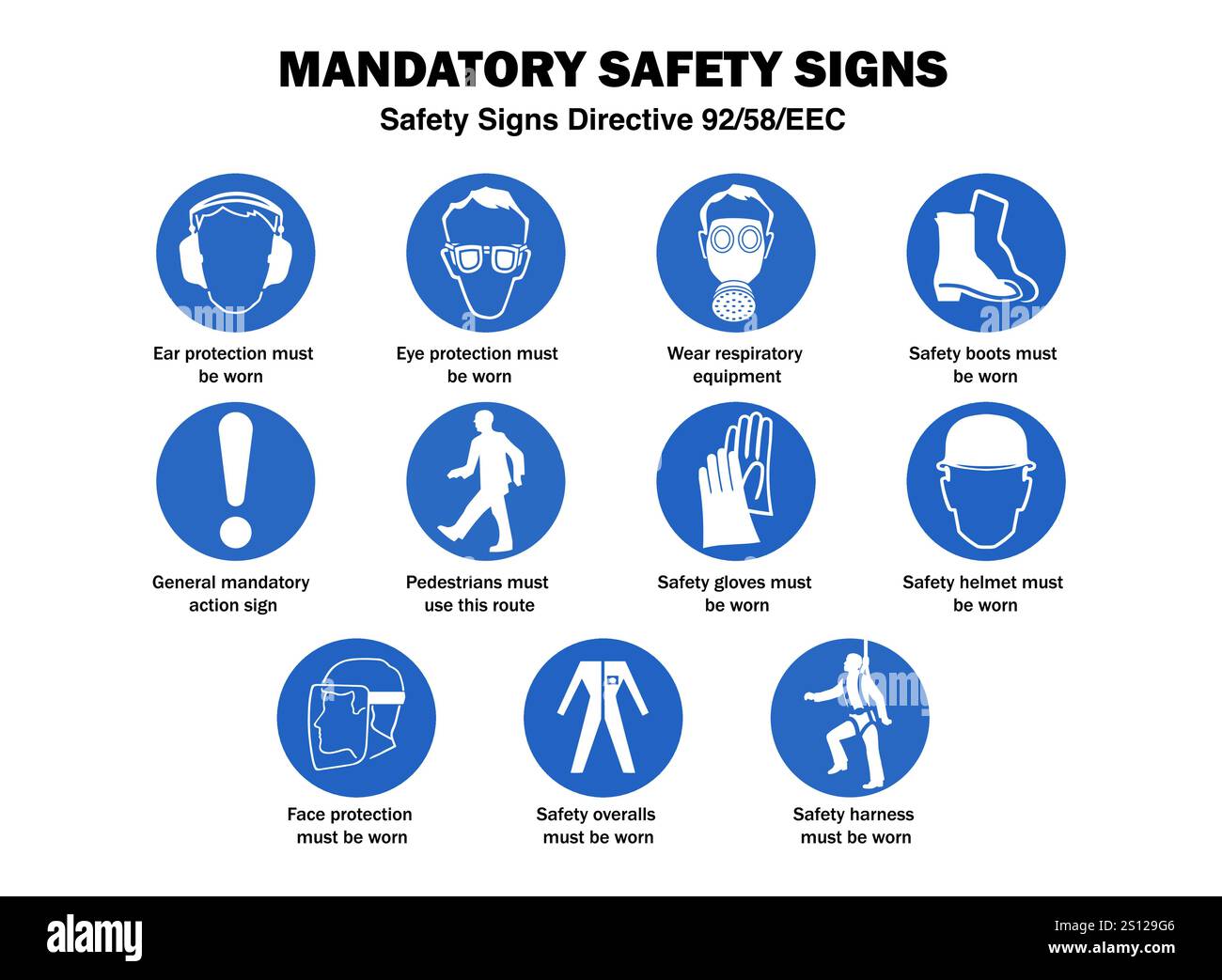 EEC mandatory safety signs and pictograms Stock Vector Image & Art - Alamy
