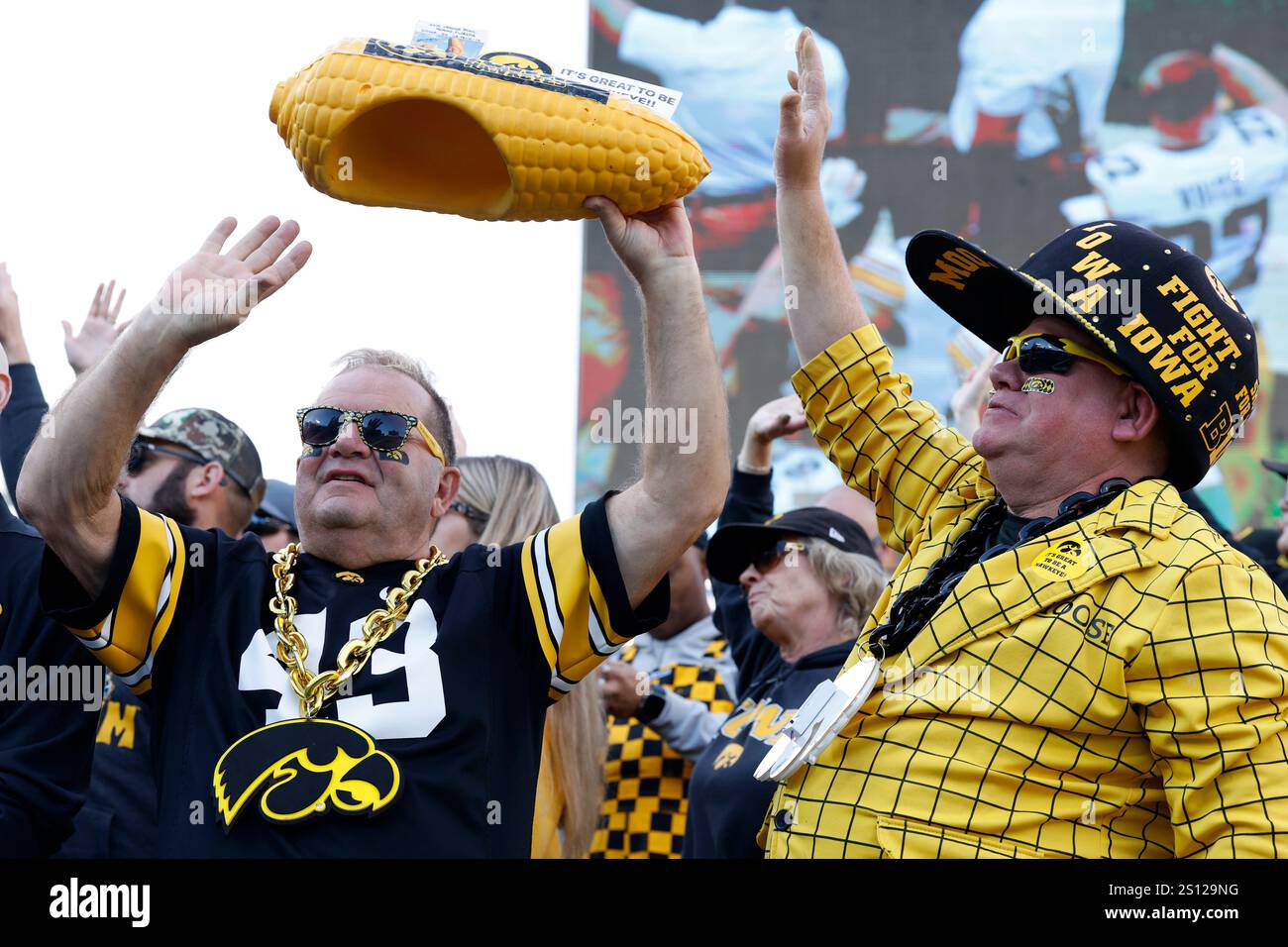 NASHVILLE, TN - DECEMBER 30: Iowa Hawkeyes fans in the stands do the ...