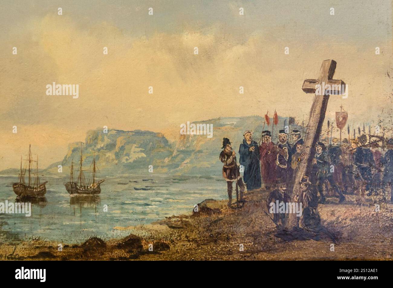 F. Benda-The planting of cross by Bartholomew Dias in 1488-0681 ...