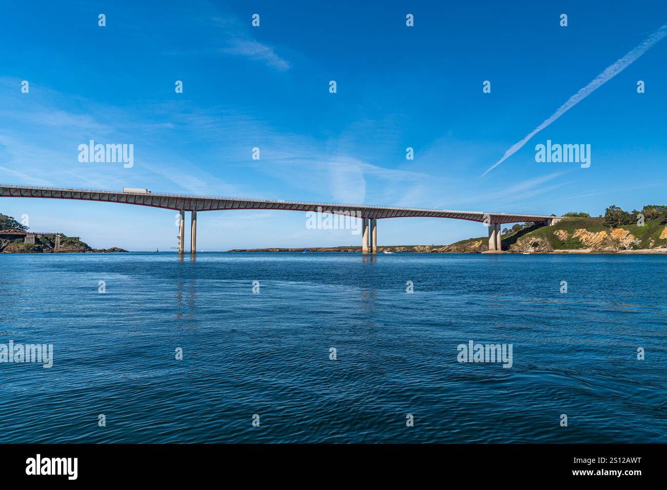 View of the Bridge of the Saints (Puente de los Santos) which connects ...