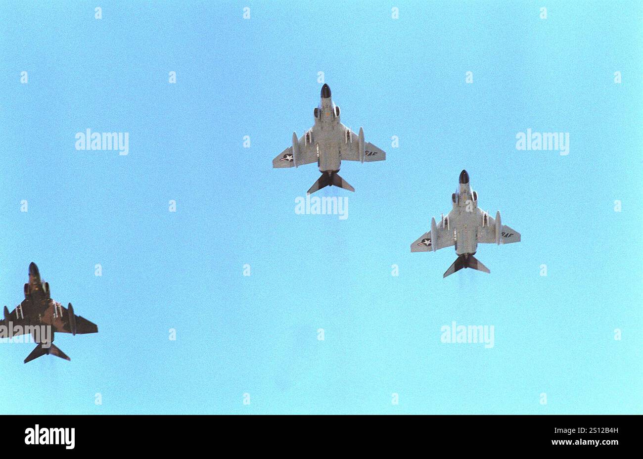 F-4 Phantom II aircraft from the Hawaii Air National Guard fly in a ...