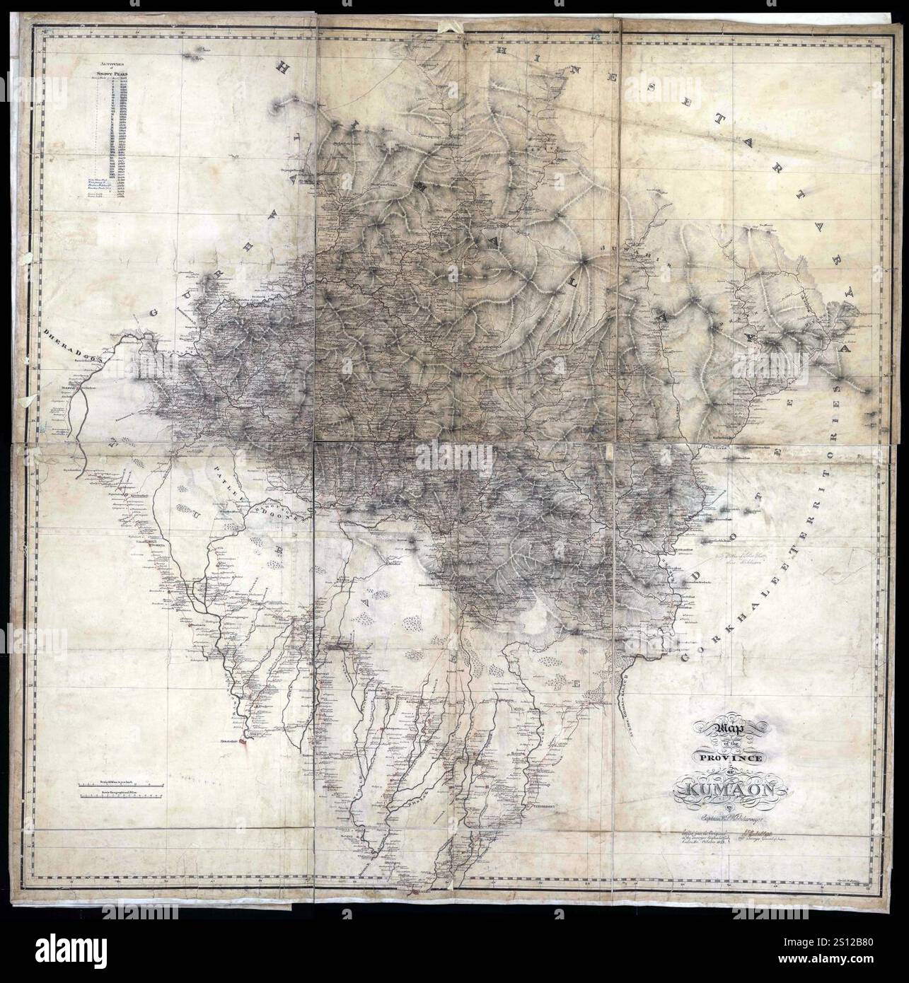 F28-32 1829 Map of the Province of Kumaon by Webb Stock Photo - Alamy