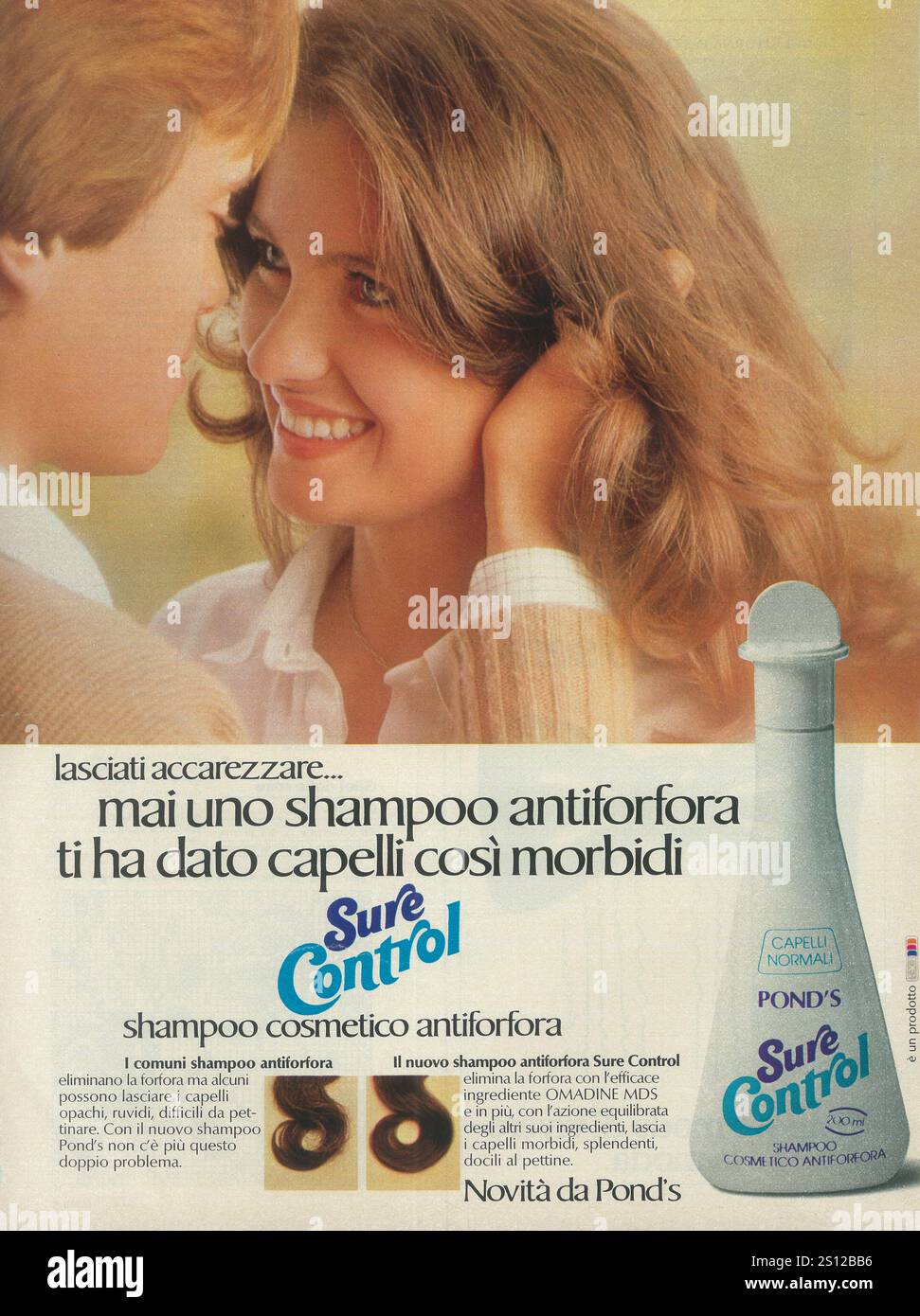 1981 Italian Pond's Sure Control Shampoo Anti Dandruff Hair Care Ad ...