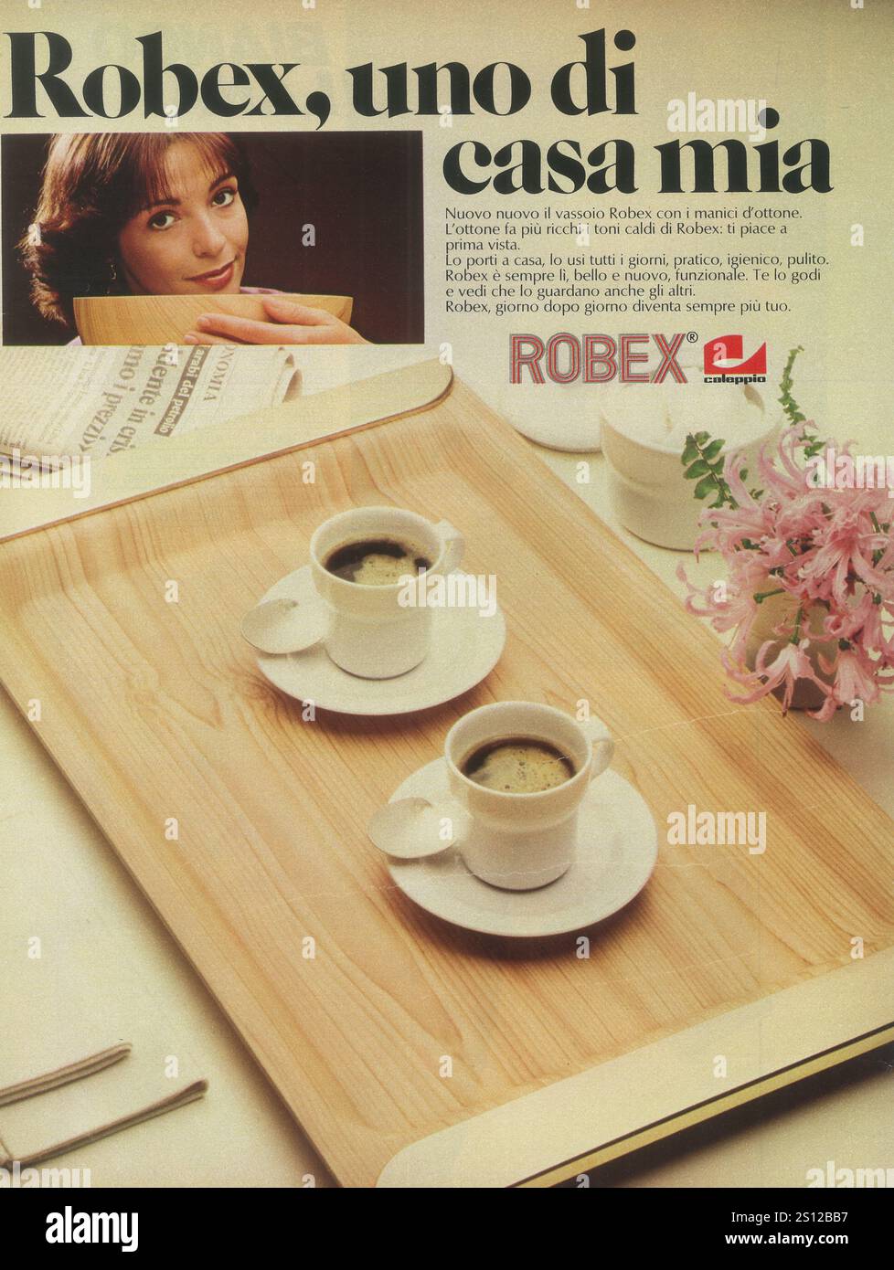 1981 Italian Caleppio Robex Tray Ad Stock Photo - Alamy