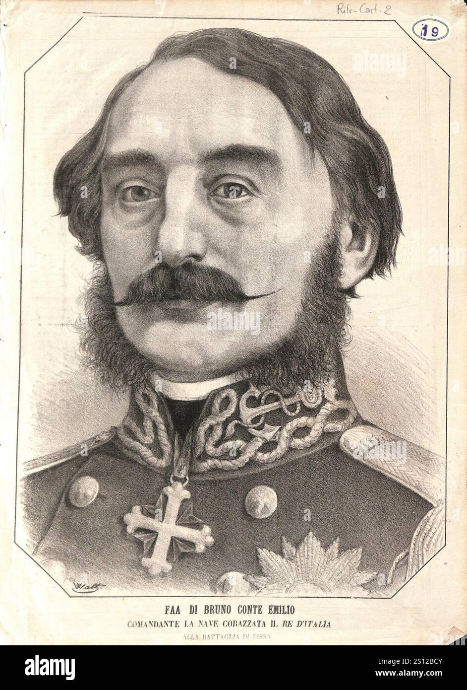 Faà di Bruno conte Emilio. Comandante la nave corazzata Il Re d'Italia ...