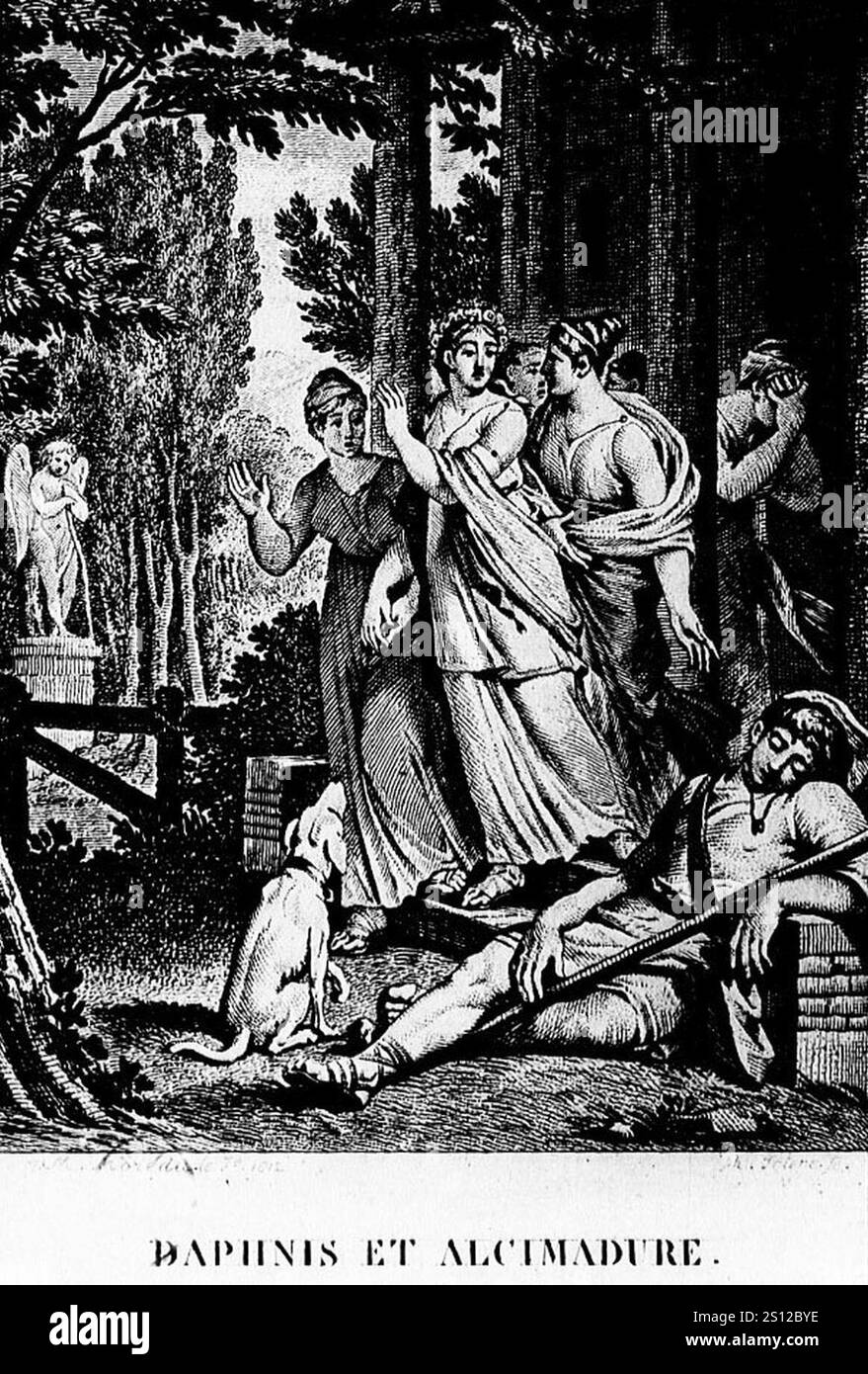 Fables de La Fontaine - J.M. Moreau - Daphnis et Alcimadure Stock Photo ...