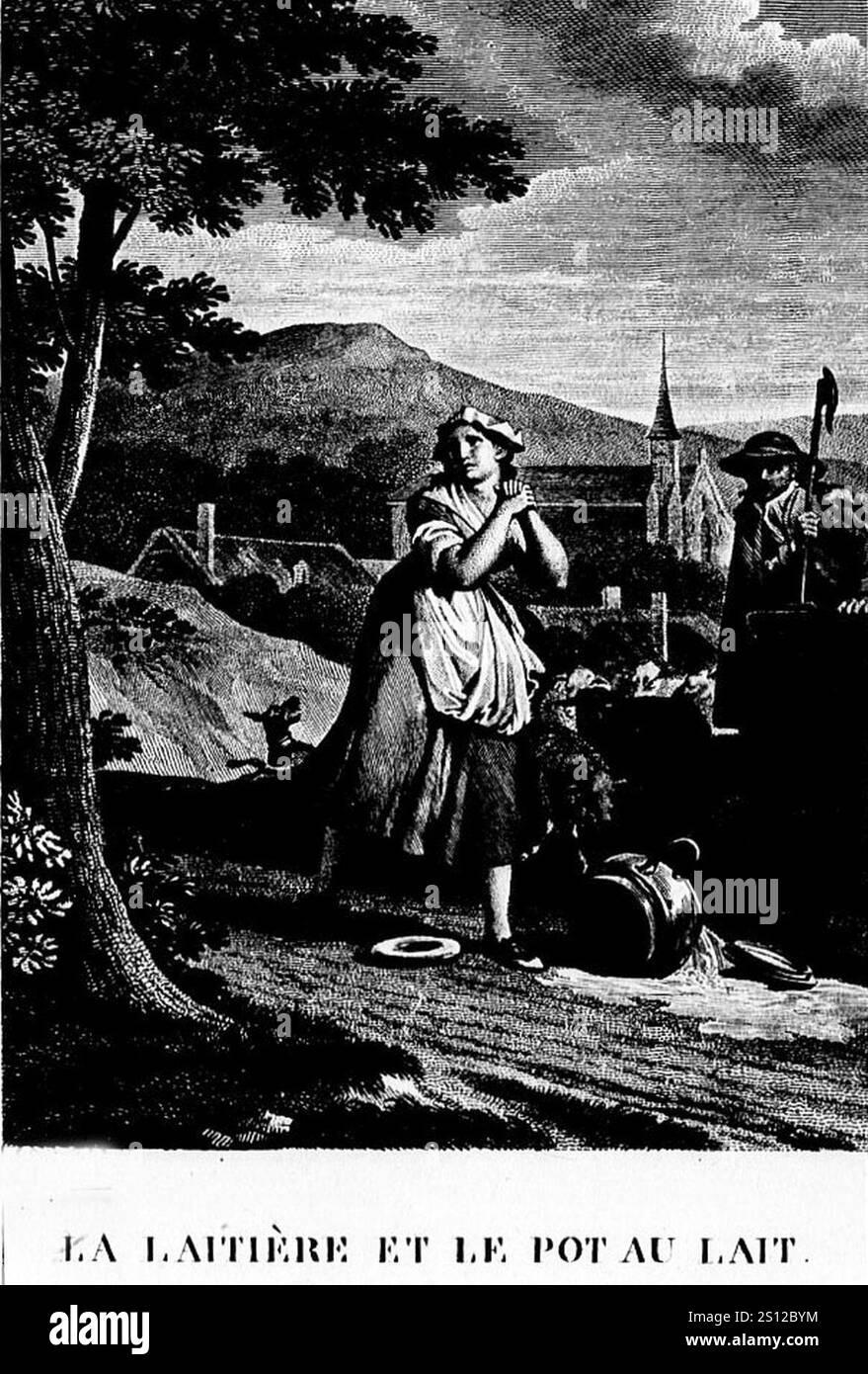 Fables de La Fontaine - J.M. Moreau - La Laitière et le Pot au Lait ...