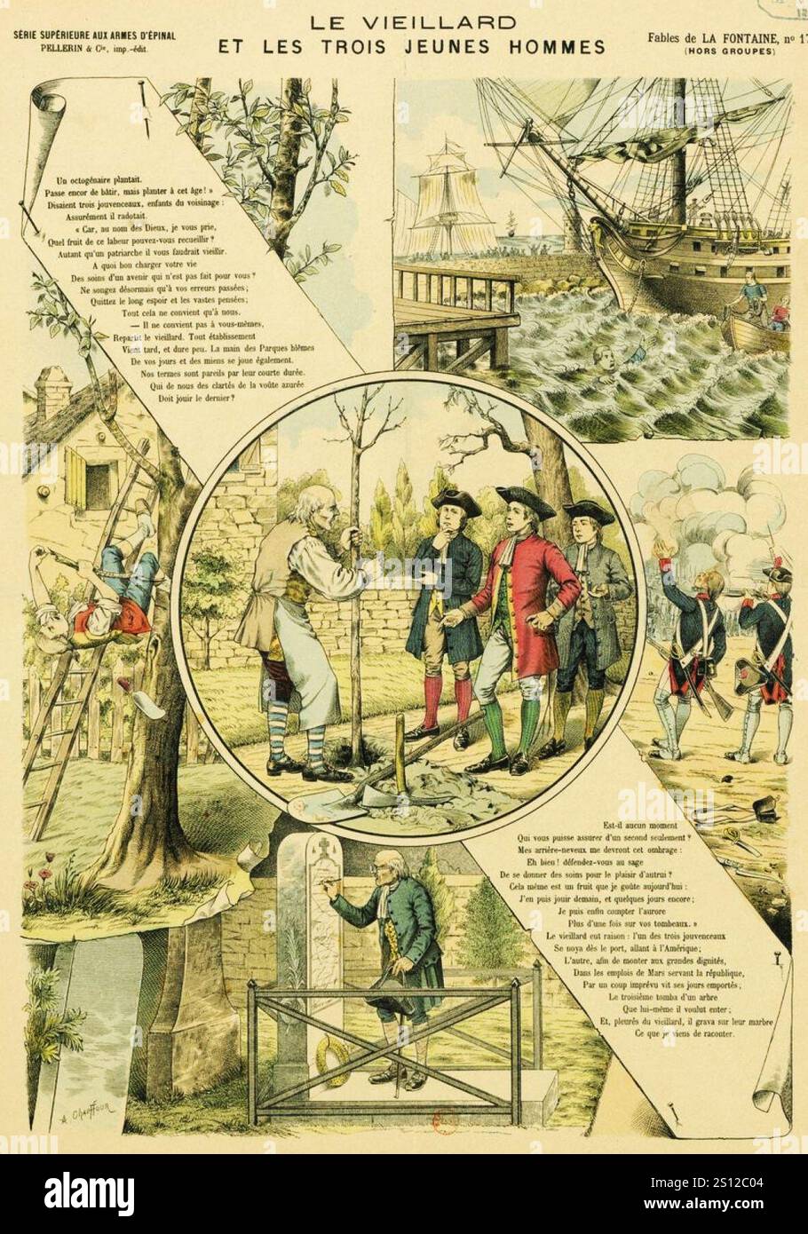 Fables de La Fontaine - Epinal - Le Vieillard et les trois jeunes ...
