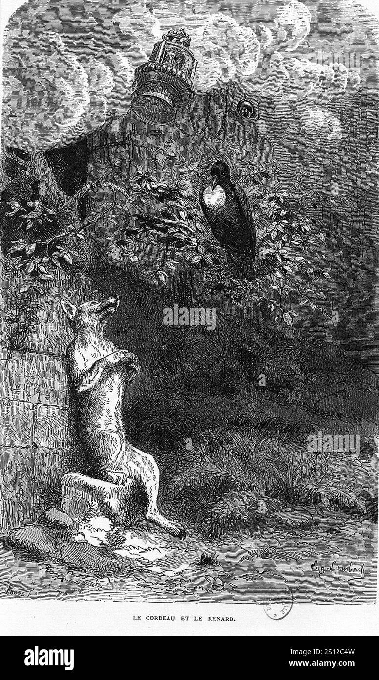 Fables de La Fontaine - Lambert - Le corbeau et le renard Stock Photo ...