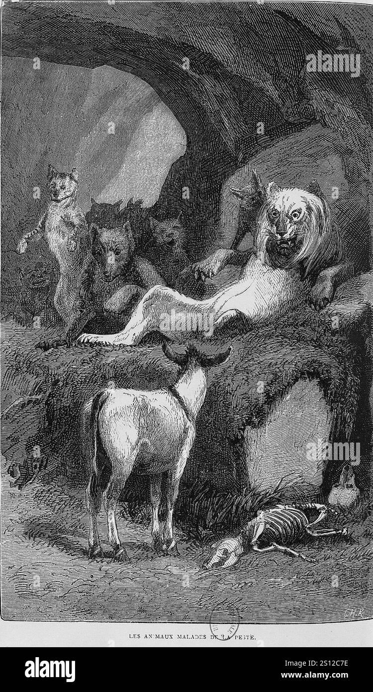 Fables de La Fontaine - Lambert - Les Animaux malades de la peste Stock ...
