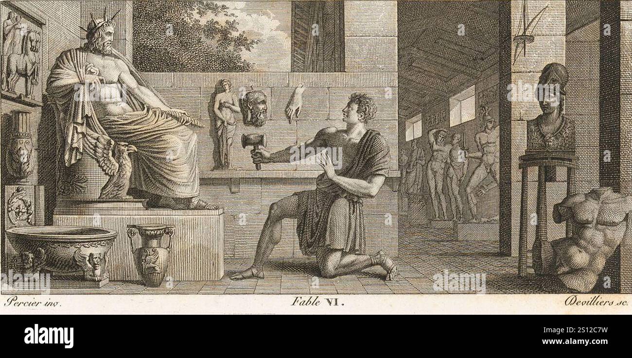Fables de La Fontaine - Percier - Le Statuaire et la Statue de Jupiter ...
