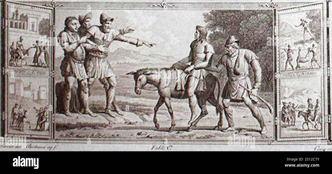 Fables de La Fontaine - Percier - Le Meunier, son fils et l'Âne Stock ...