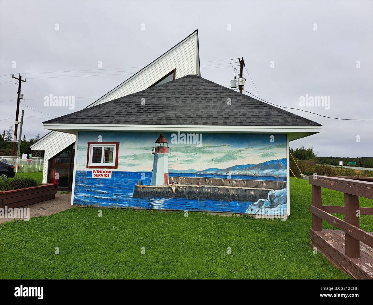 Mural of a lighthouse at Irving Oil Big Stop in Goobies, Newfoundland ...