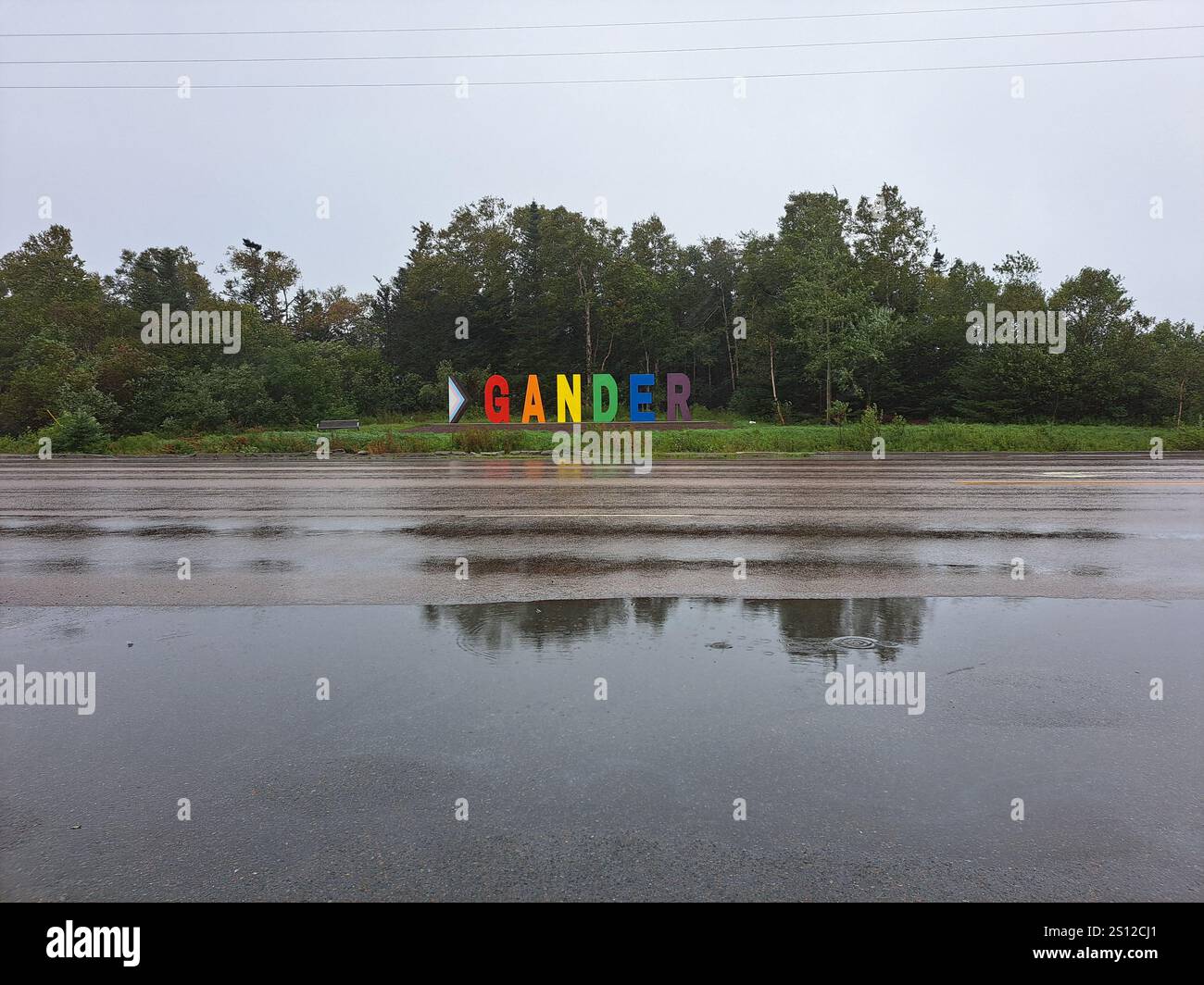 Rainbow block letters Gander town sign in Gander, Newfoundland ...