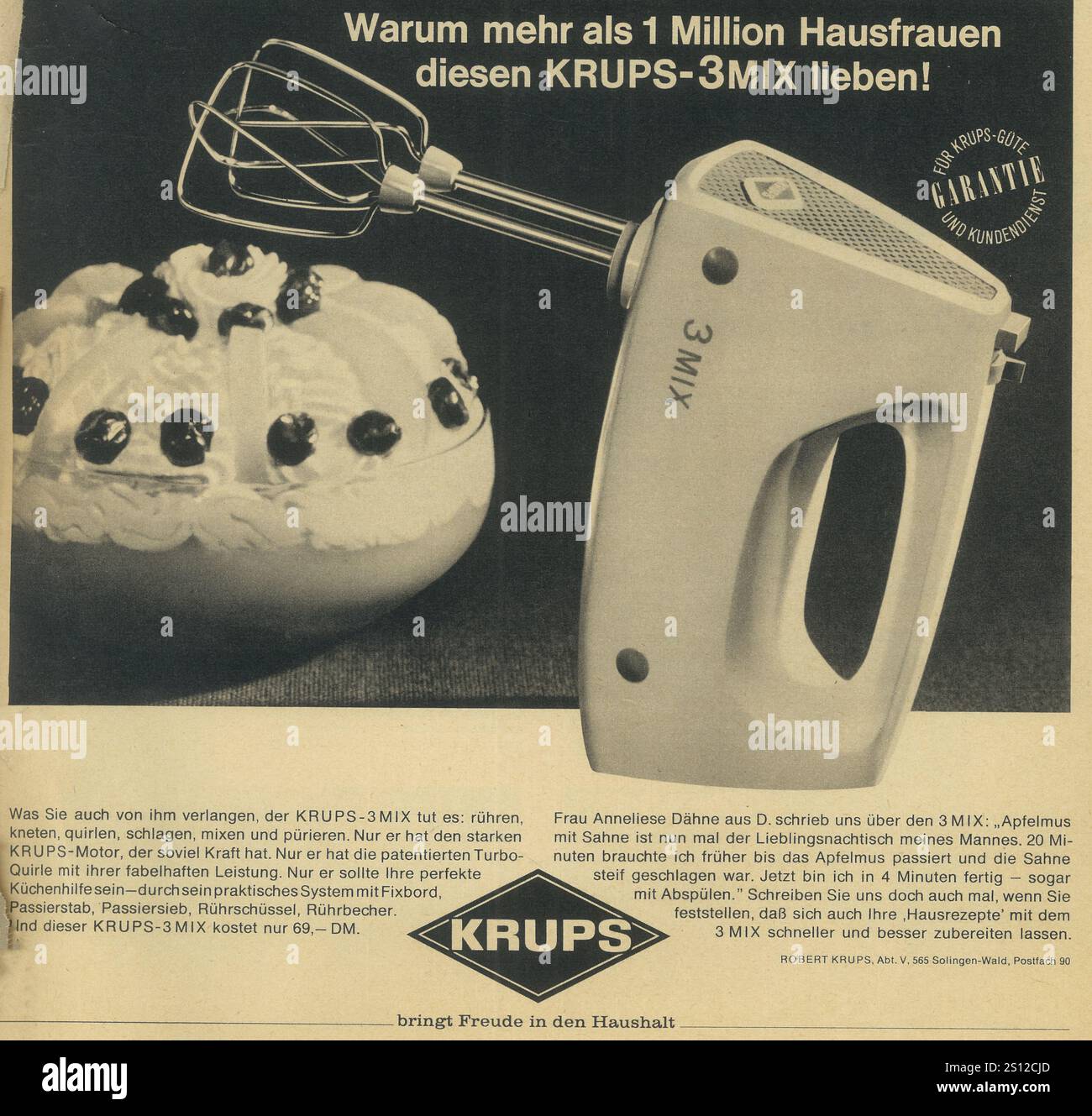 1963 German Krups mixer ad Stock Photo - Alamy