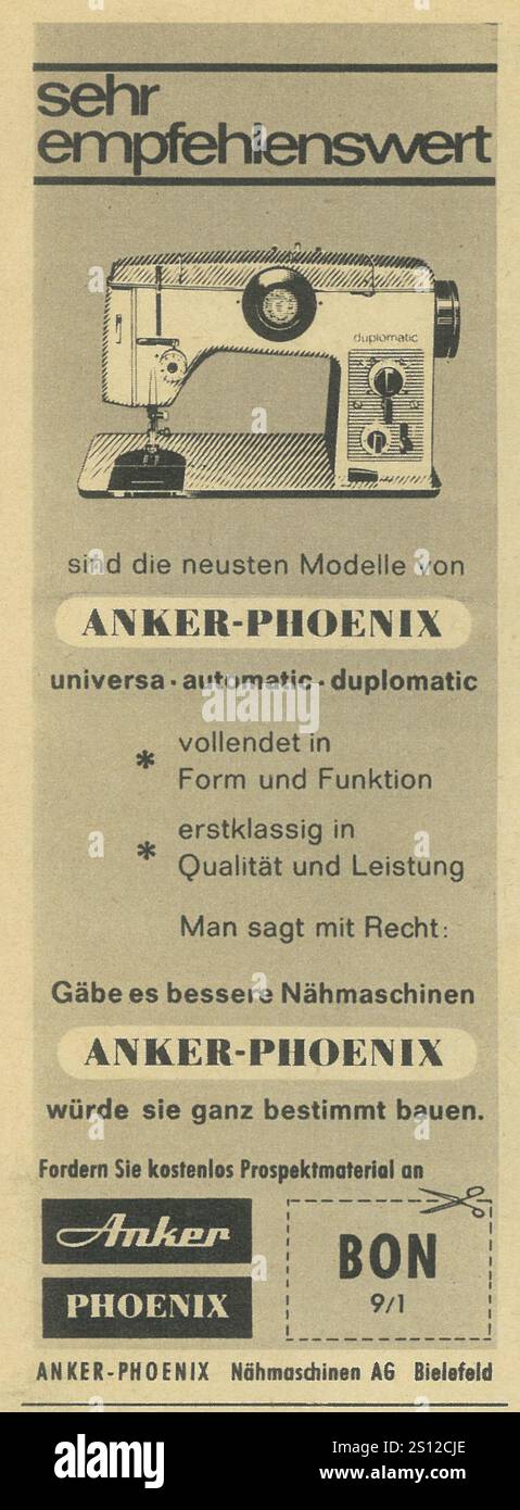 1960s sewing machine hi-res stock photography and images - Alamy