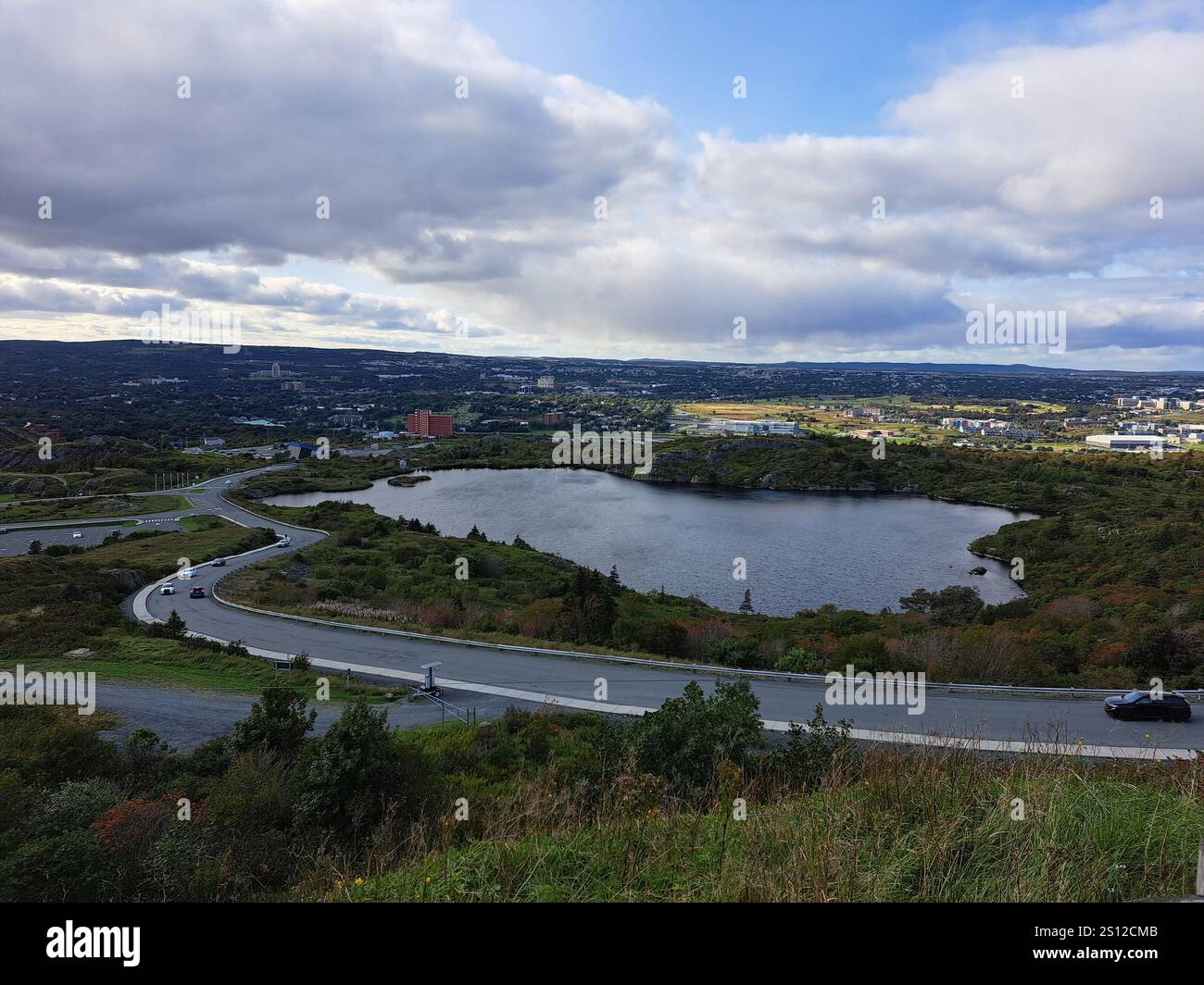 View of Quidi Vidi Lake from Signal Hill National Historic Site in St ...