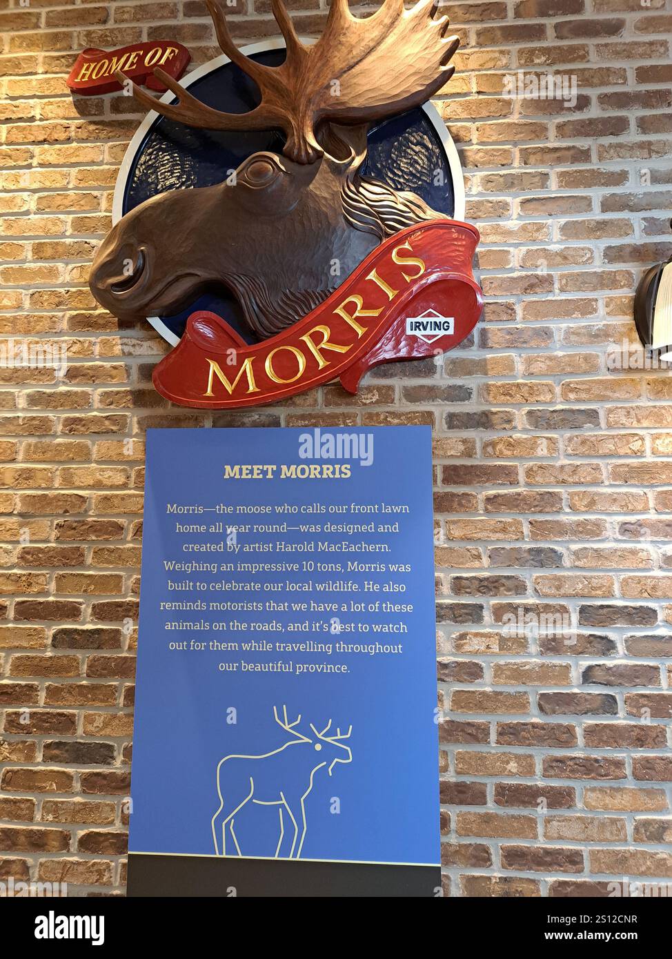 Morris the Moose sign inside Irving Oil Big Stop in Goobies ...