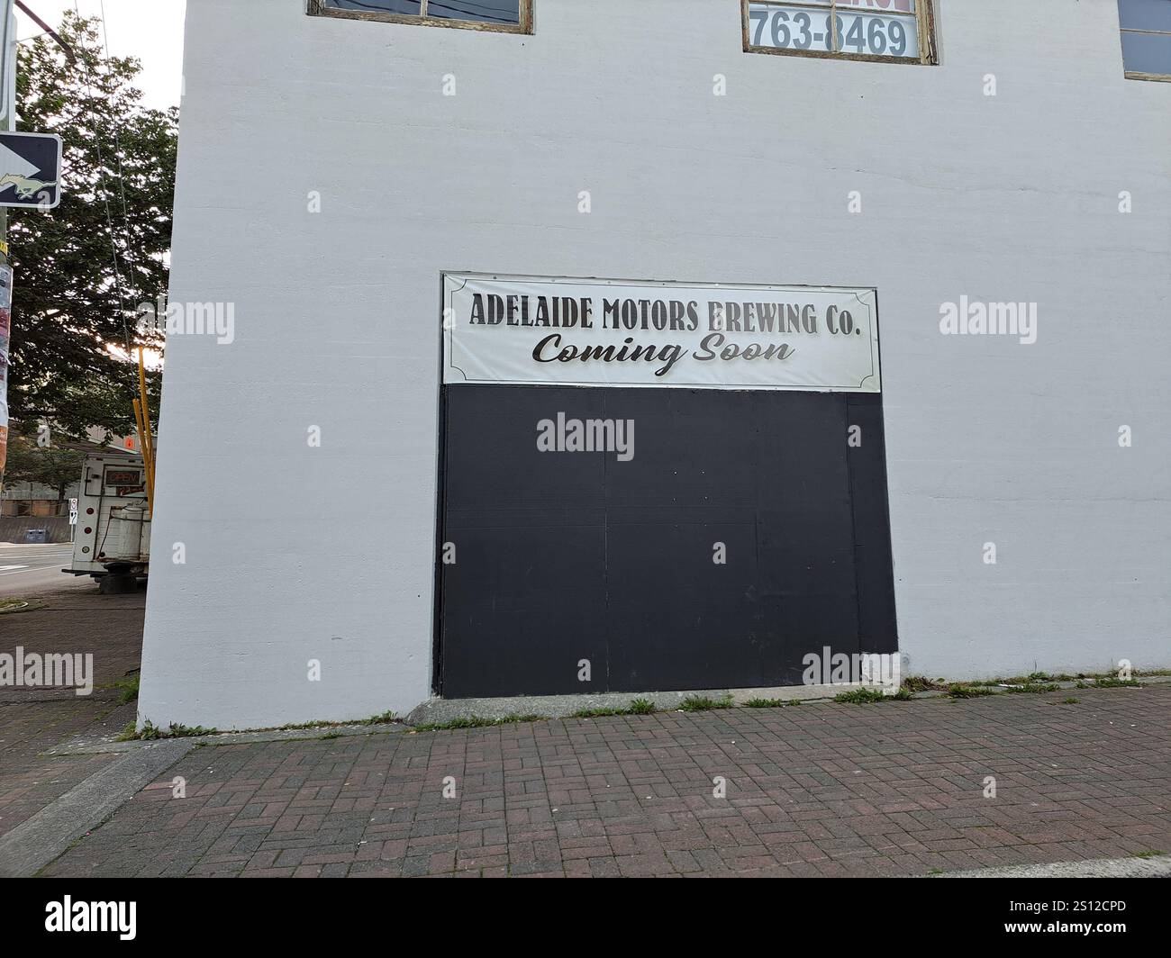 Adelaide Motors Brewing Co. coming soon sign on Adelaide Street in St ...