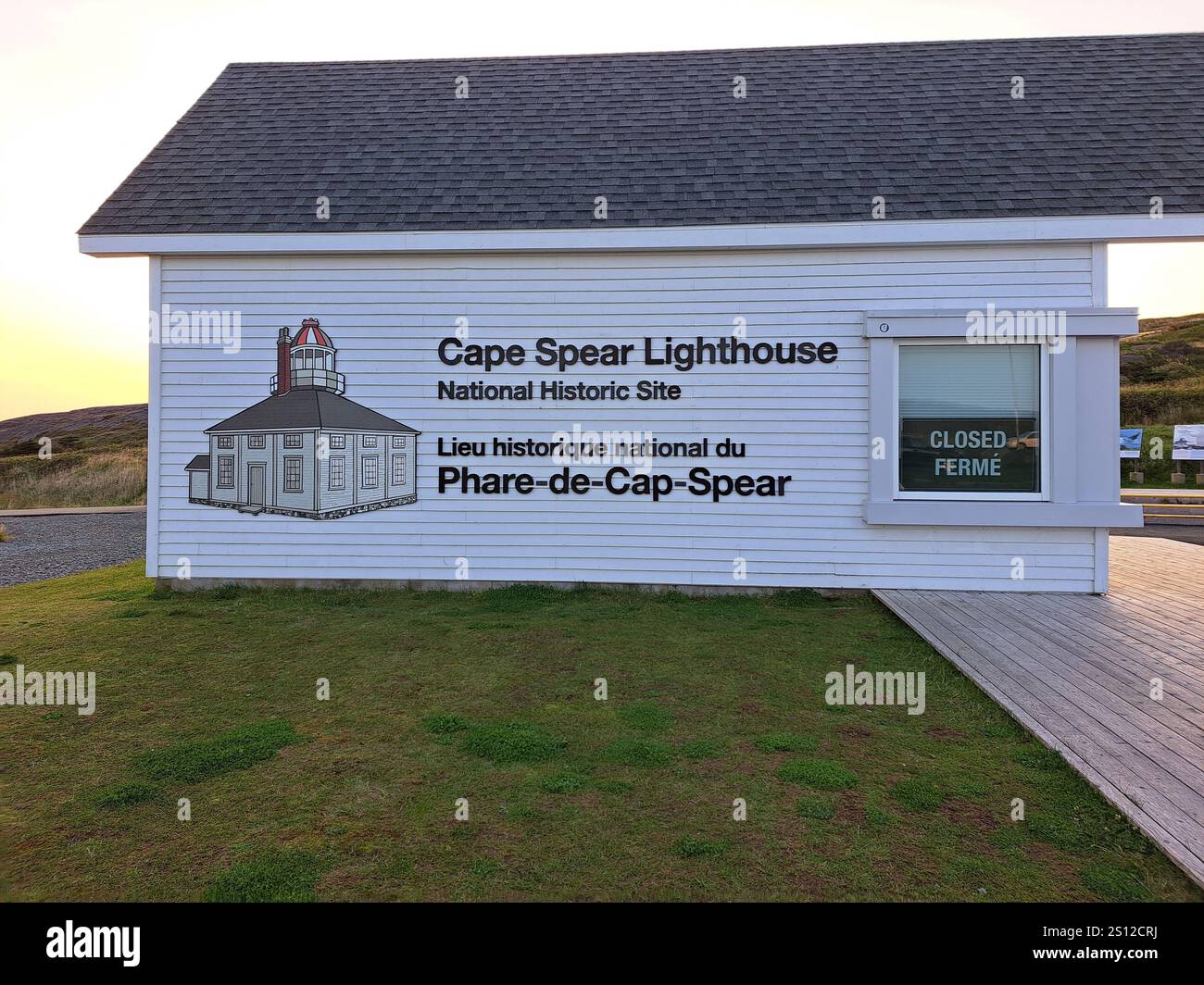 Cape Spear Lighthouse National Historic Site welcome sign in St. John's ...