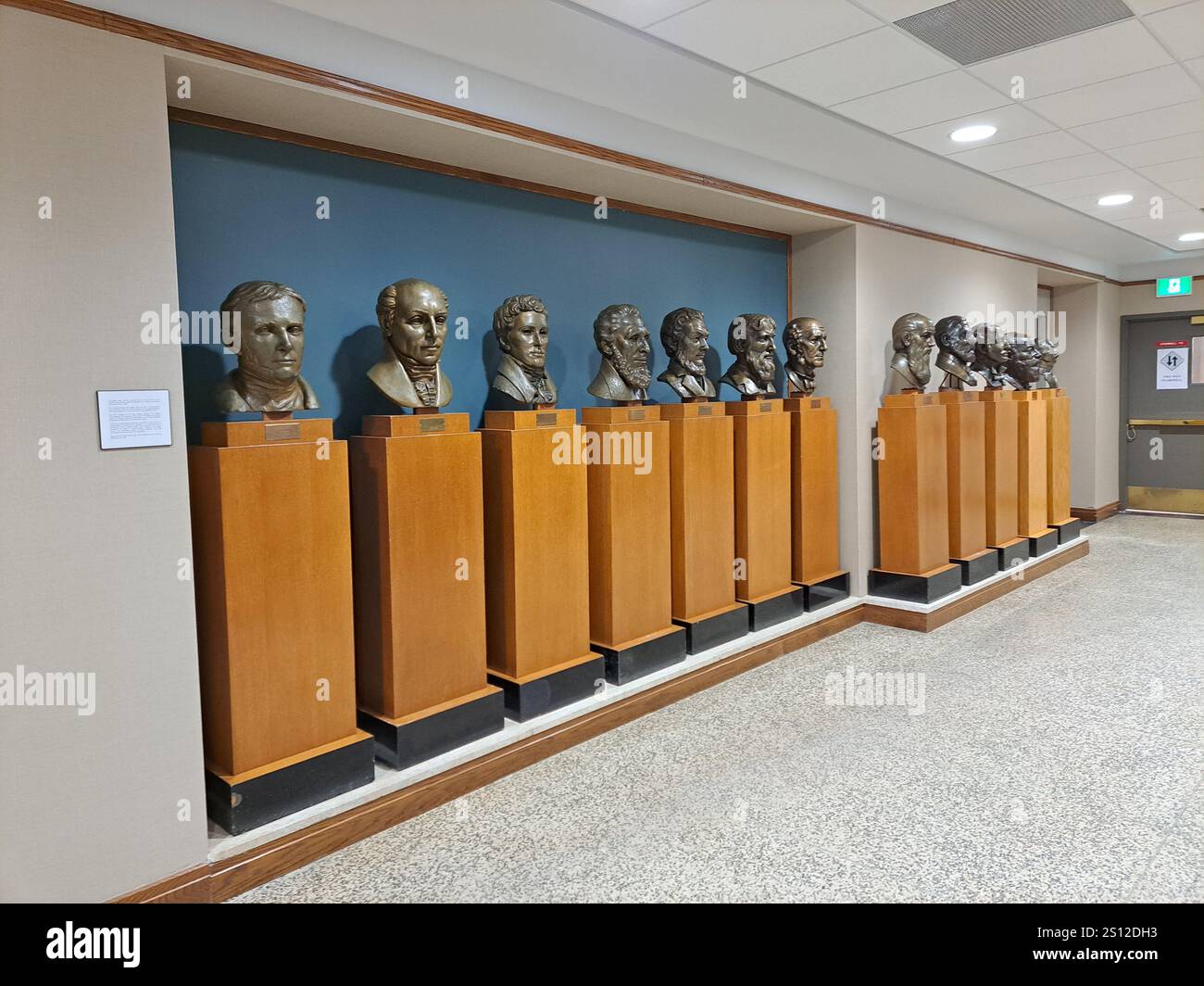 Busts of past premiers inside the provincial Confederation Building in ...