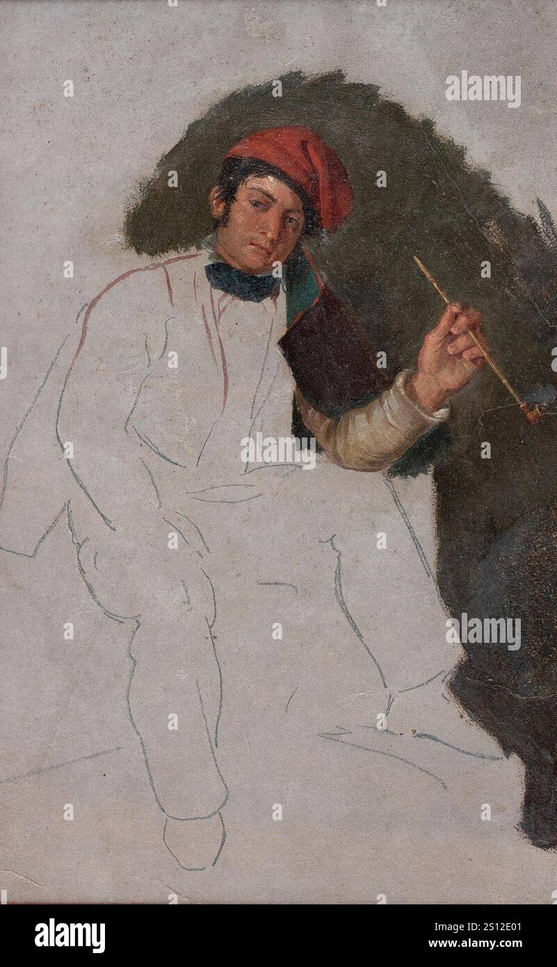 Face and figure study; a Republican smoking his pipe - circa 1860 ...