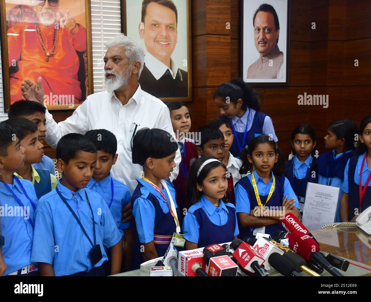 MUMBAI, INDIA - DECEMBER 30: School Education Minister Dada Bhuse took ...