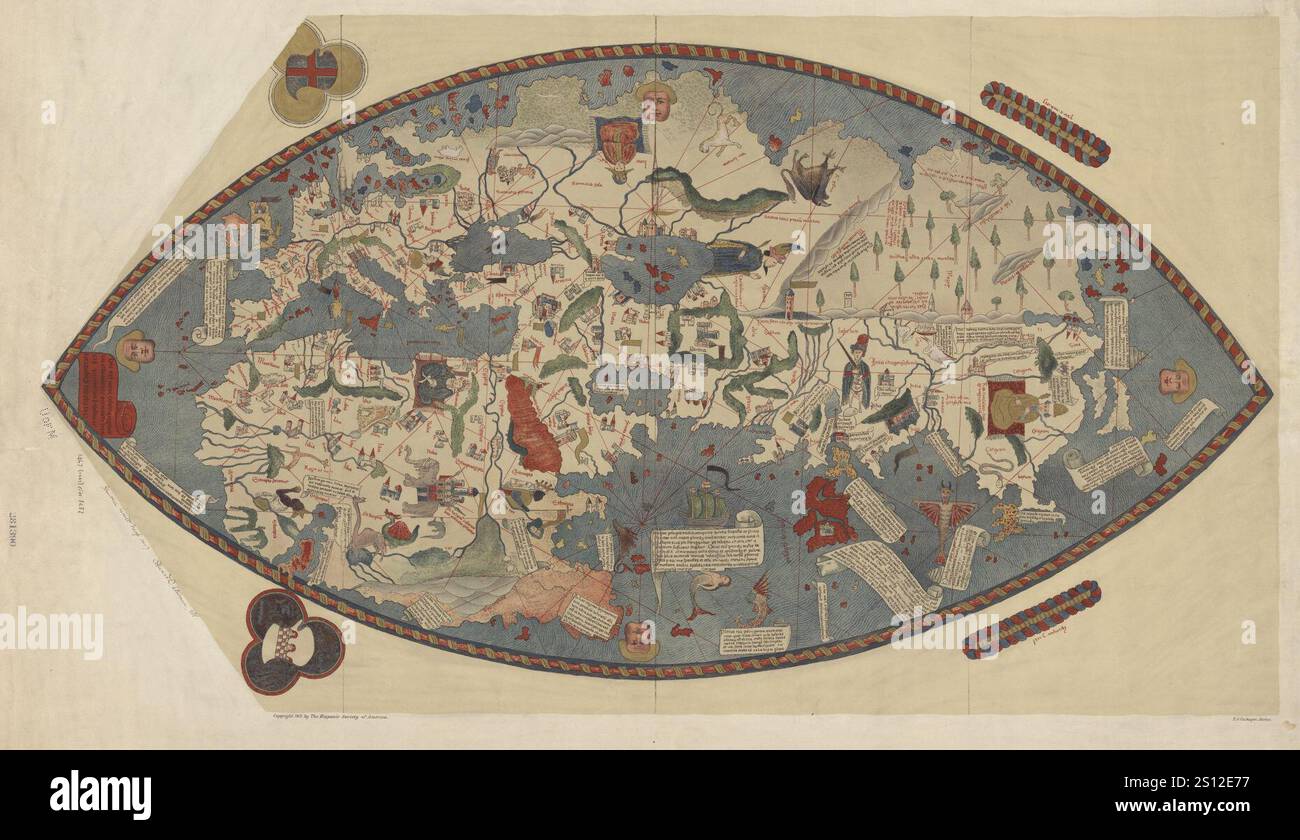 Facsimile of a Genoese world map published in 1457 Stock Photo - Alamy