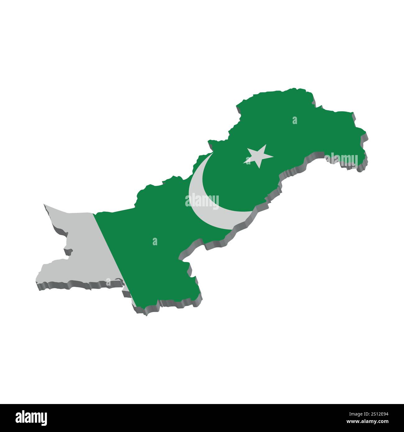 3d pakistan map in pak flag illustration vector design on white ...