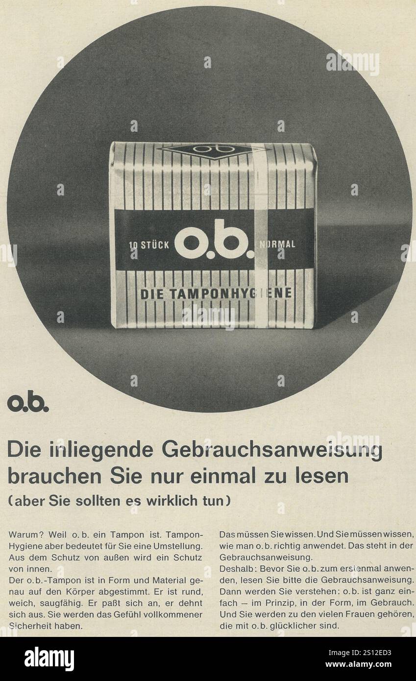 Ob tampon advertising poster hi-res stock photography and images - Alamy