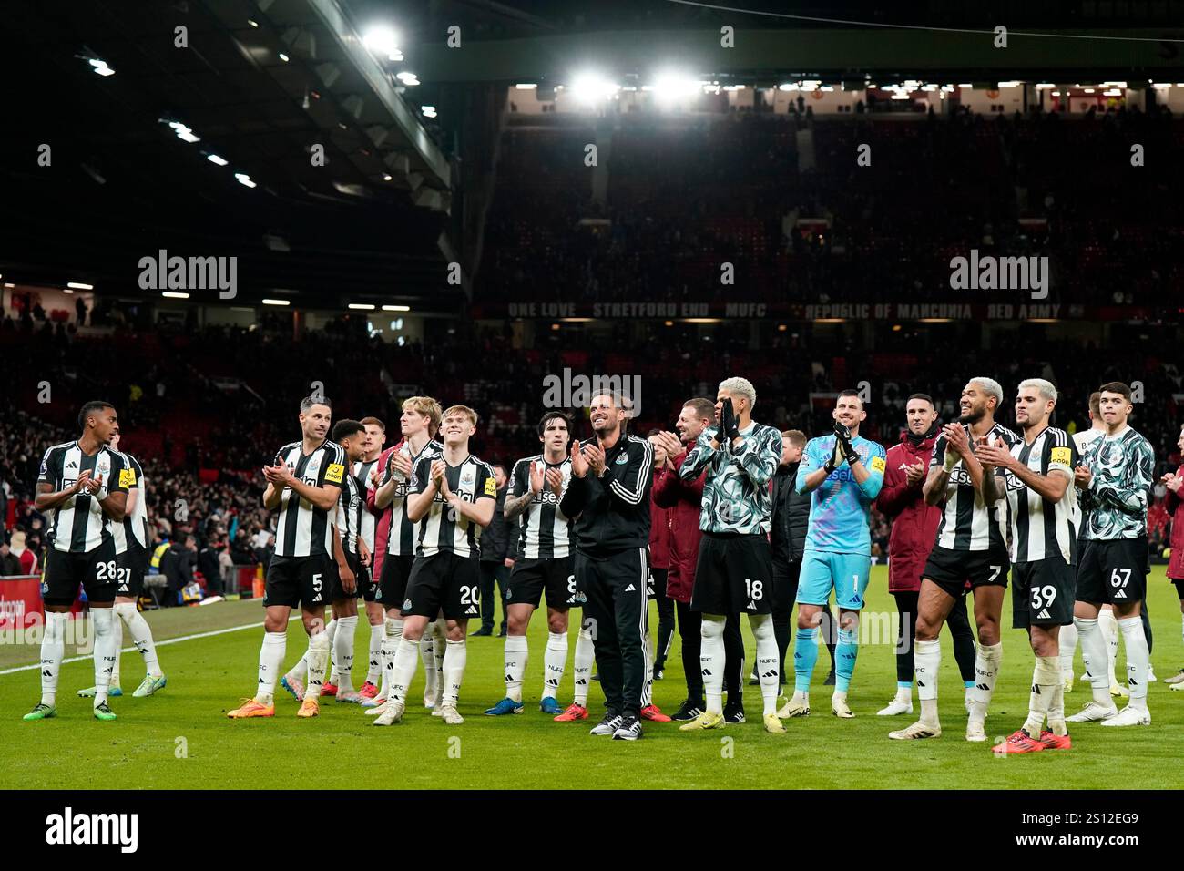 Manchester, UK. 30th Dec, 2024. Newcastle united players and staff ...