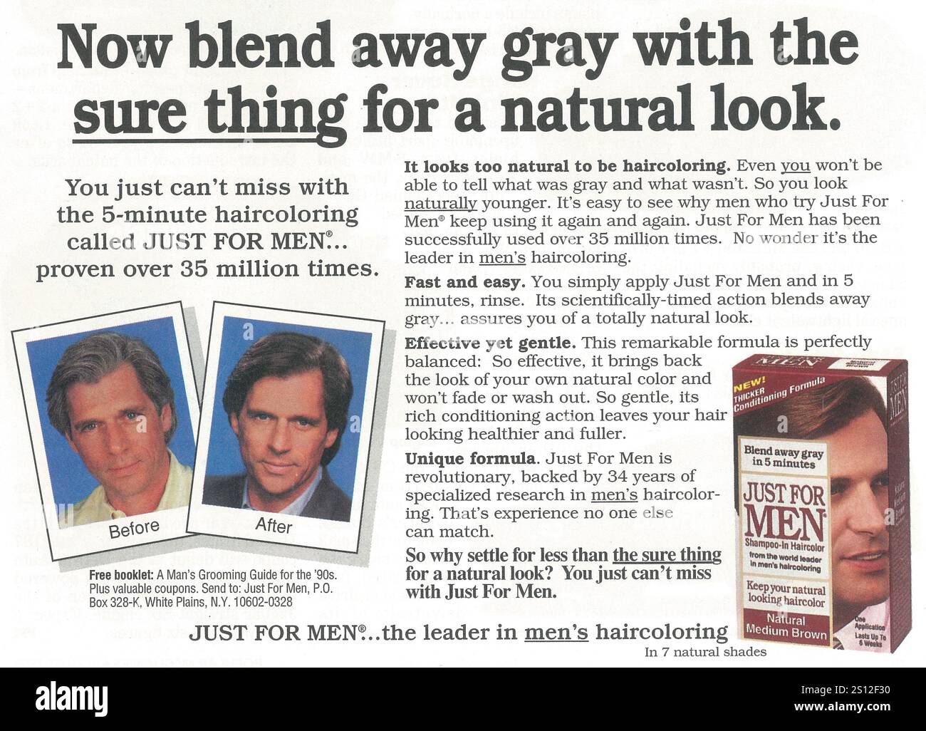 1995 Just for Men Men's Haircoloring ad Stock Photo - Alamy