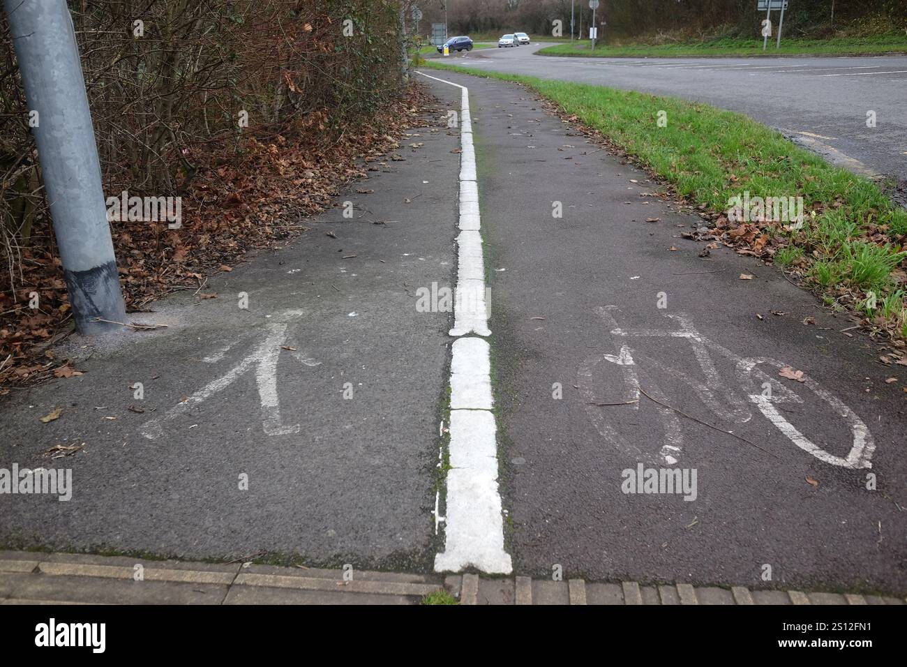 December 2024 - Well used cycle path in Glastonbury, Somerset, England ...