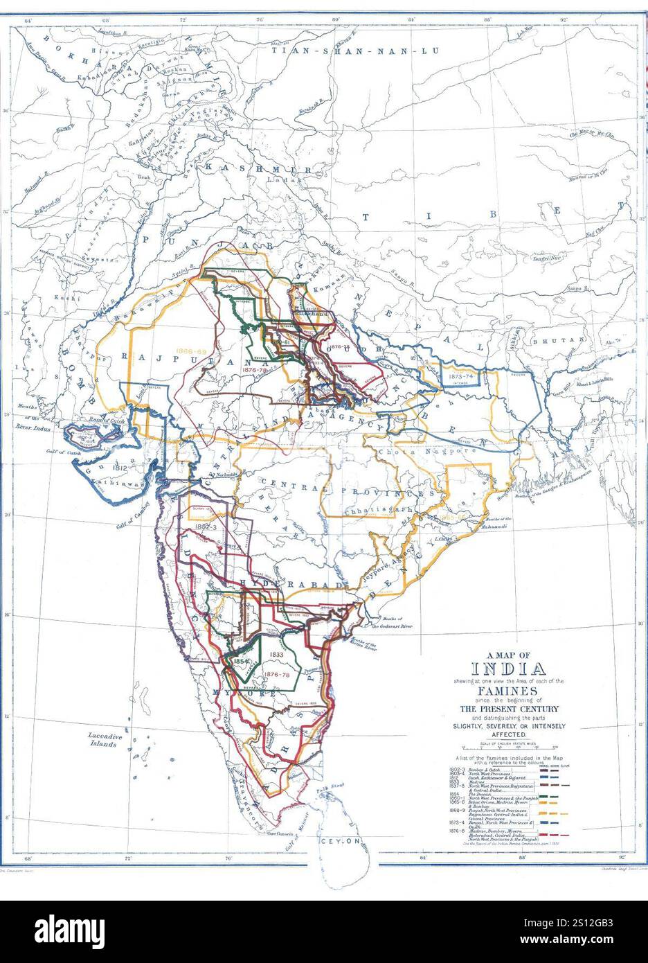 Famine Map India Stock Photo - Alamy