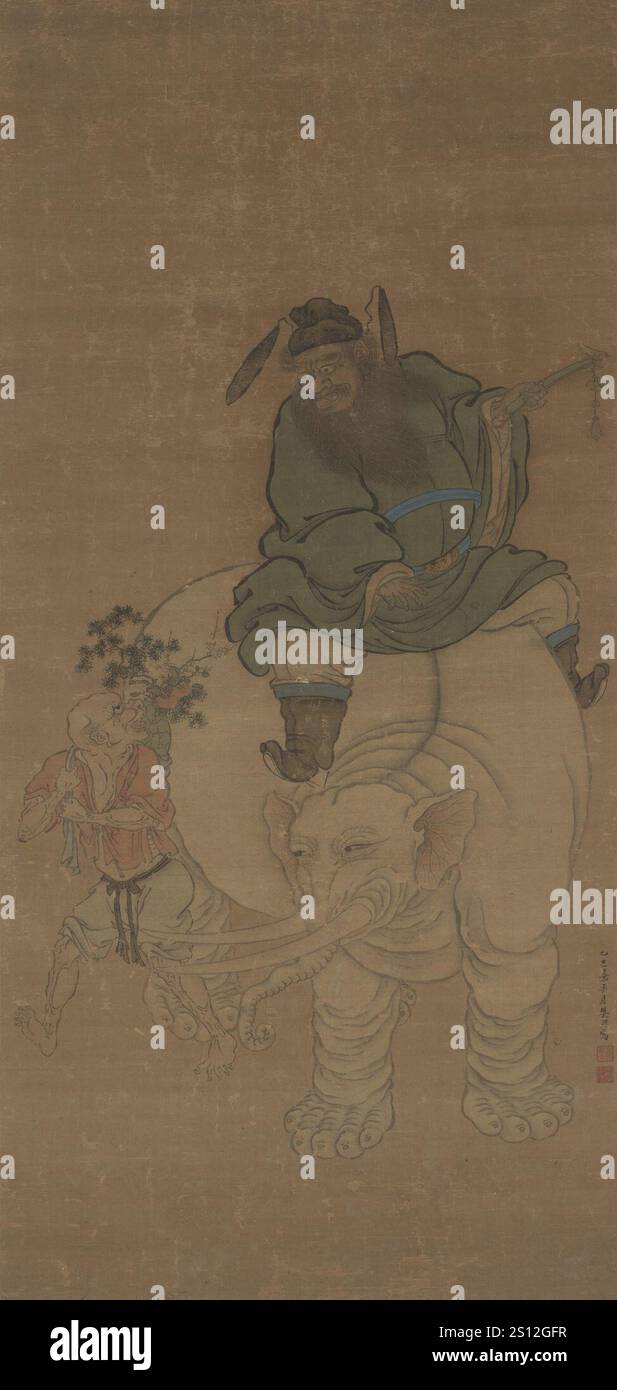 Fan Yi - Zhong Kui Riding an Elephant Stock Photo - Alamy