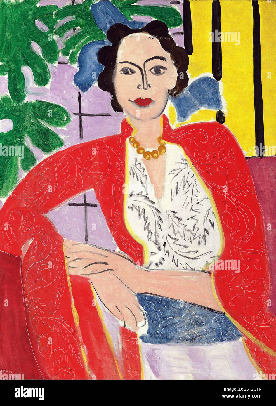Painting by Henri Matisse (1869–1954) Le collier d’ambre, 1937 Stock ...