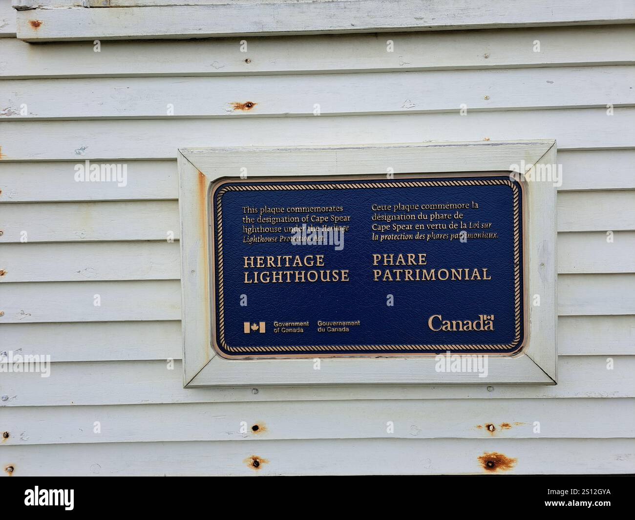 Cape Spear heritage lighthouse plaque at Cape Spear Lighthouse National ...