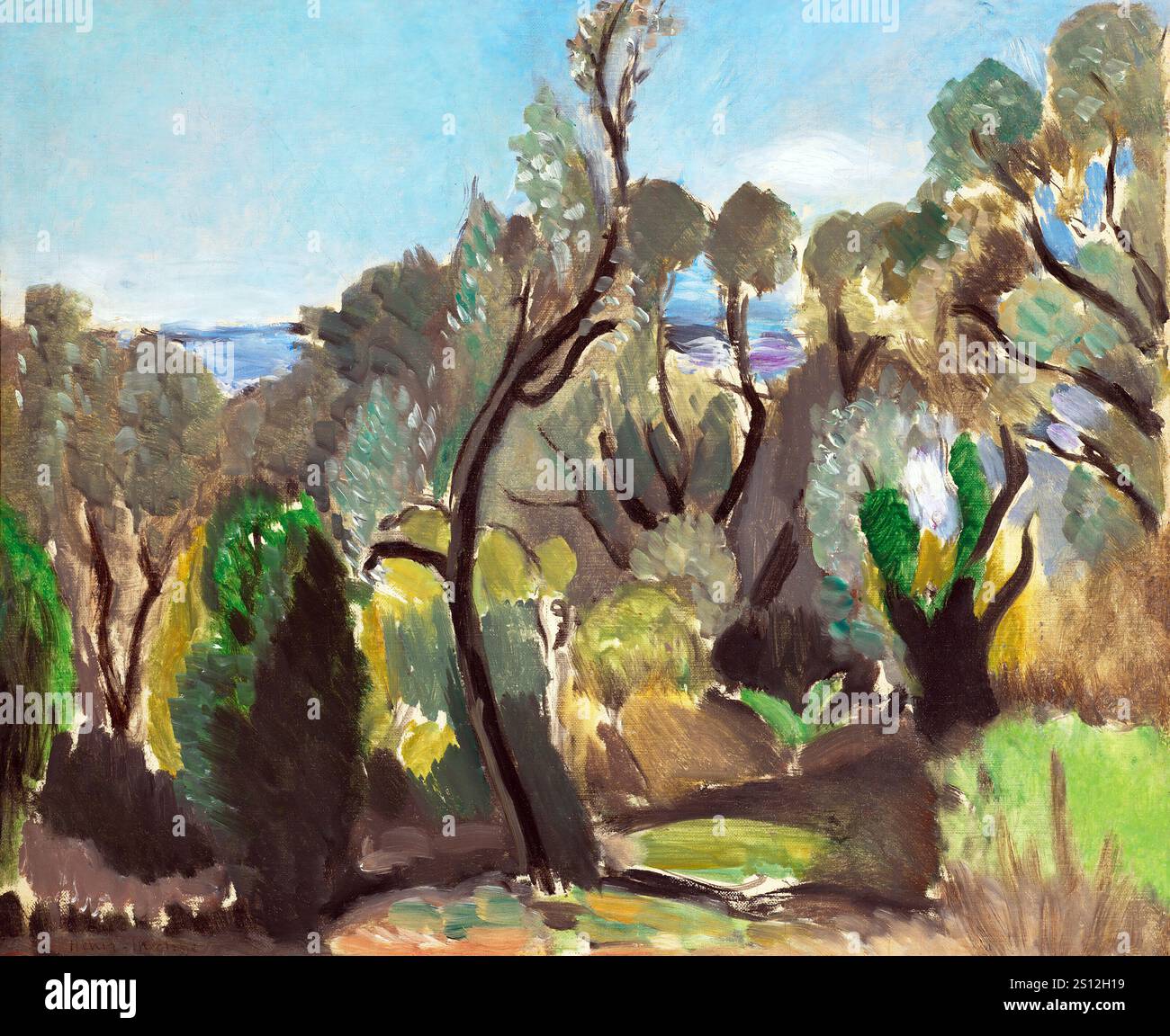 Painting by Henri Matisse - Landscape around Nice or The Olive Trees or ...