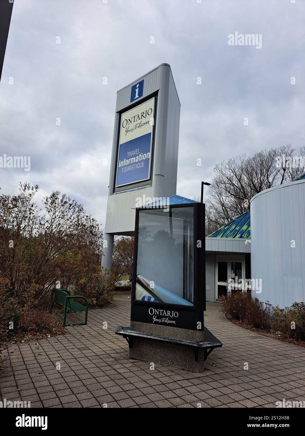 Ontario tourist information centre sign in Hawkesbury, Ontario, Canada ...