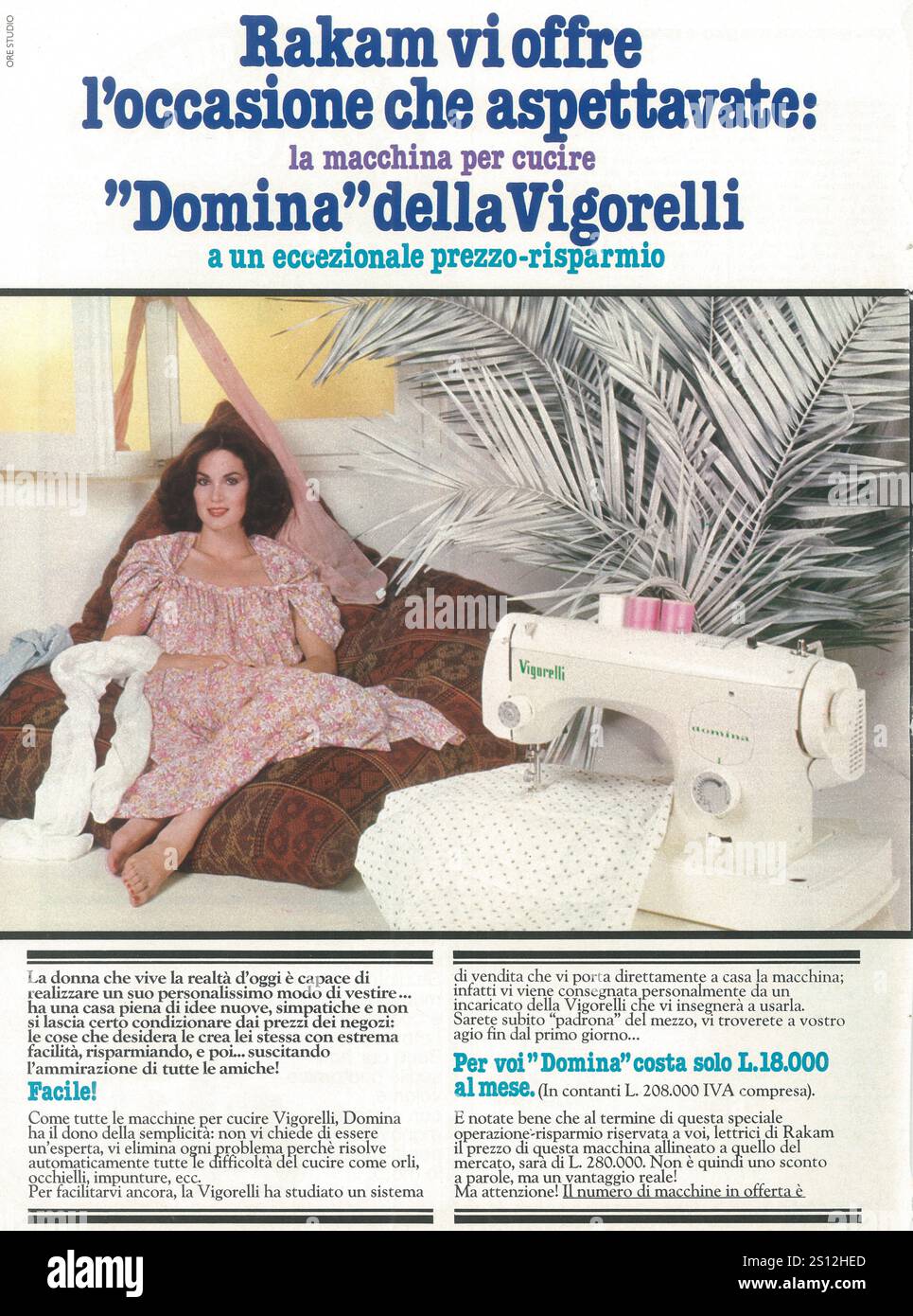 1977 Italian Domina sewing machine ad Stock Photo - Alamy