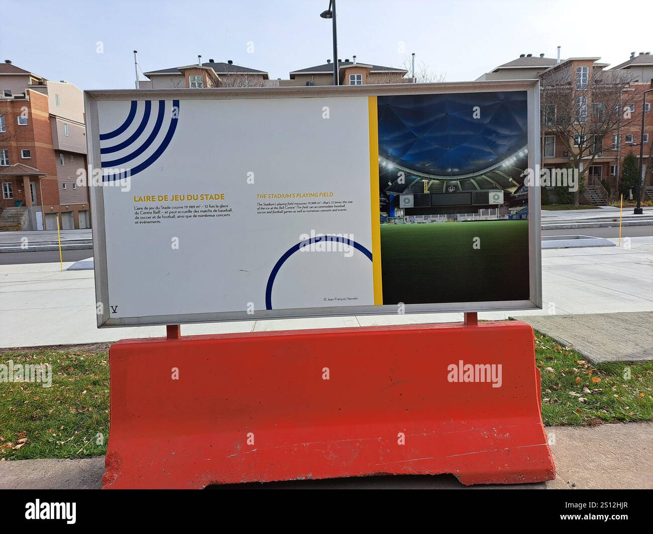 Olympic Stadium's playing field sign in Montreal, Quebec, Canada Stock ...