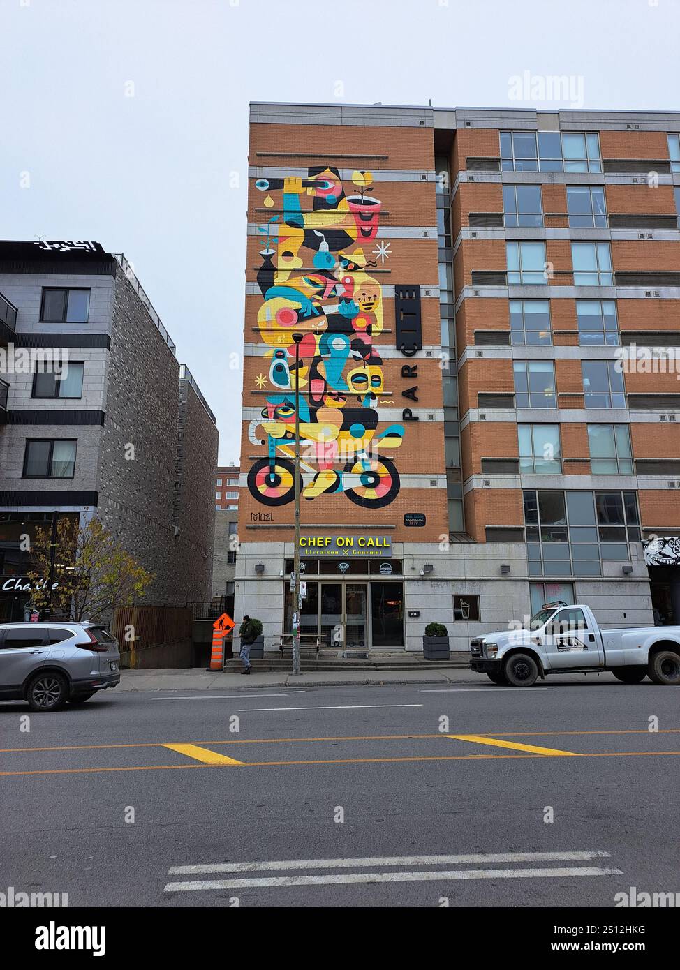 Bicycle mural in downtown Montreal, Quebec, Canada Stock Photo - Alamy