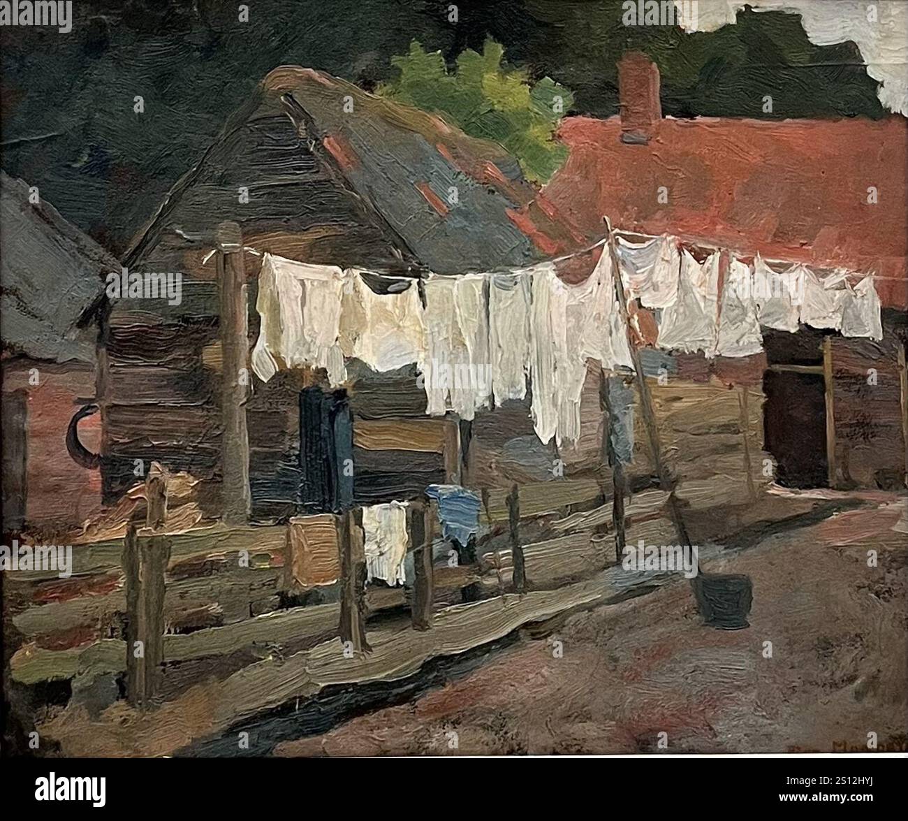 Farm with laundry Piet Mondrian Stock Photo - Alamy