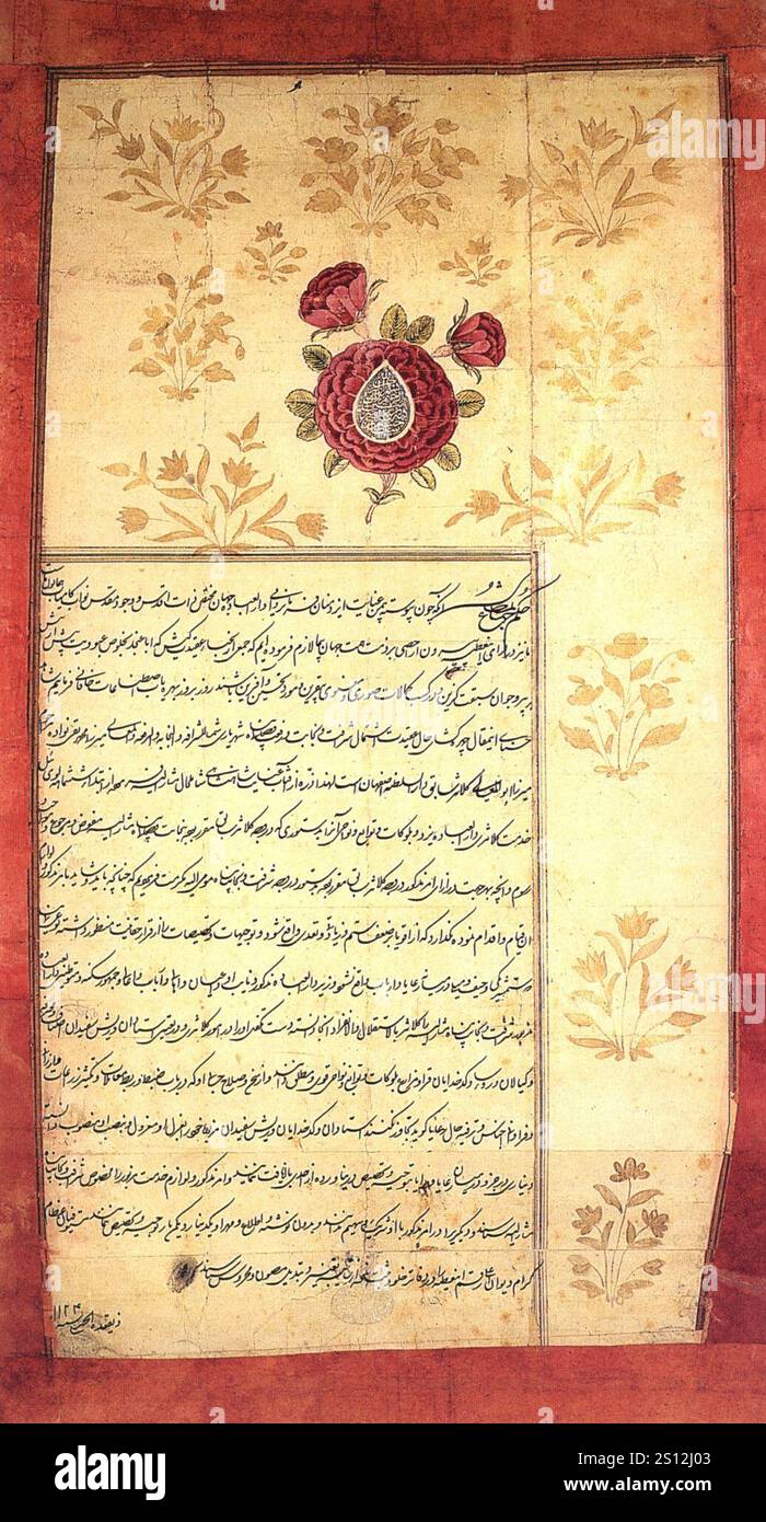 Farman by Shah Soltan Hoseyn appointing Mirza Mohammad Taqi as kalantar ...