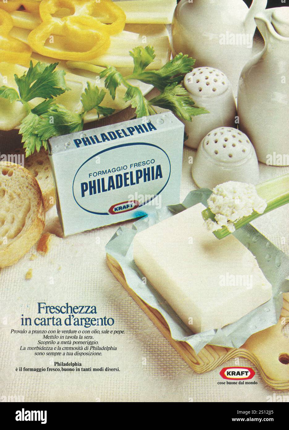 1977 Italian Kraft Philadelphia Cheese Ad Stock Photo - Alamy