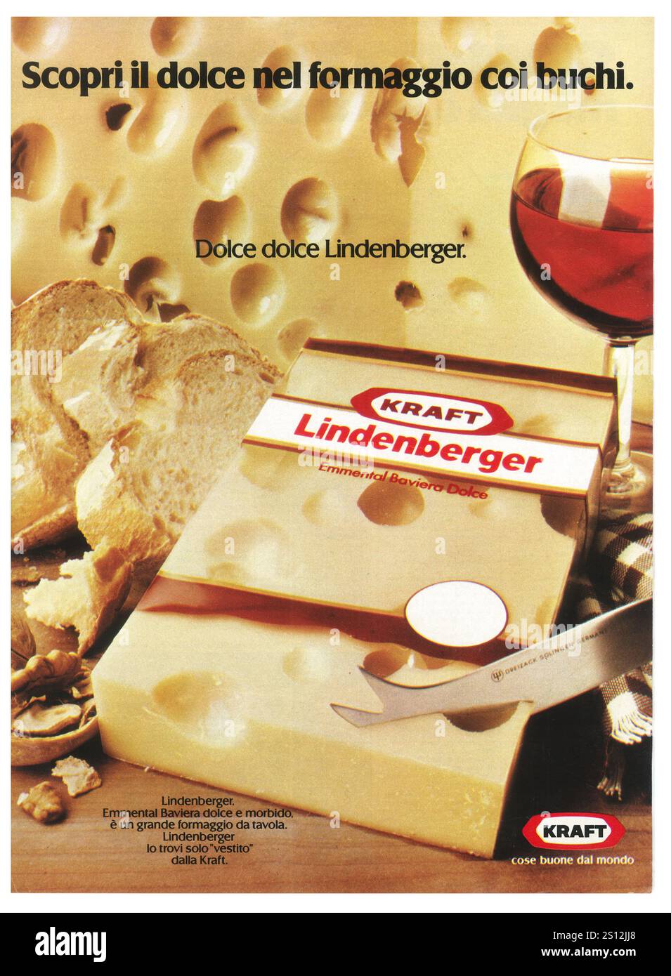 1977 Italian Kraft Lindenberger cheese ad Stock Photo - Alamy