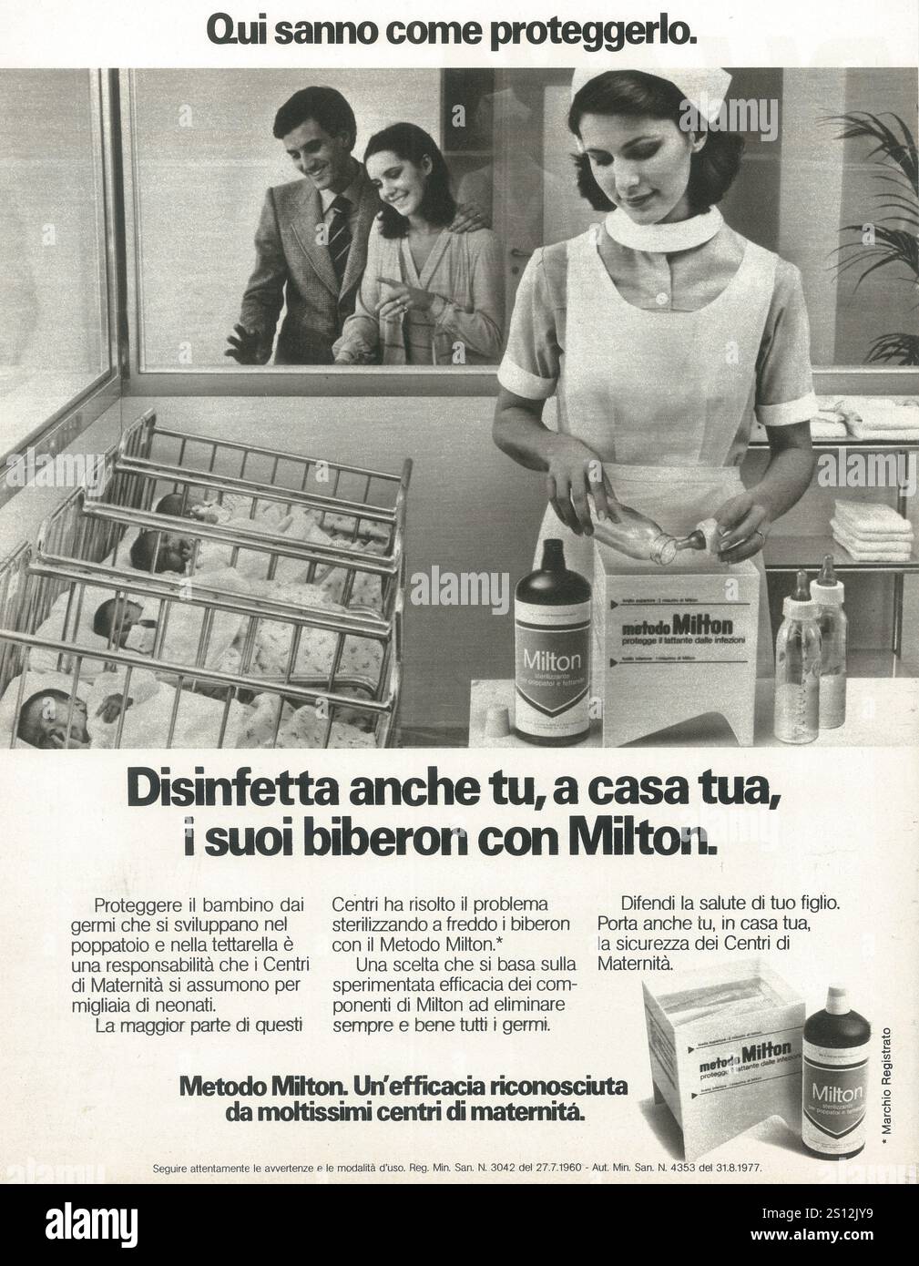 1979 Italian Metodo Milton Sterilization Ad Stock Photo - Alamy